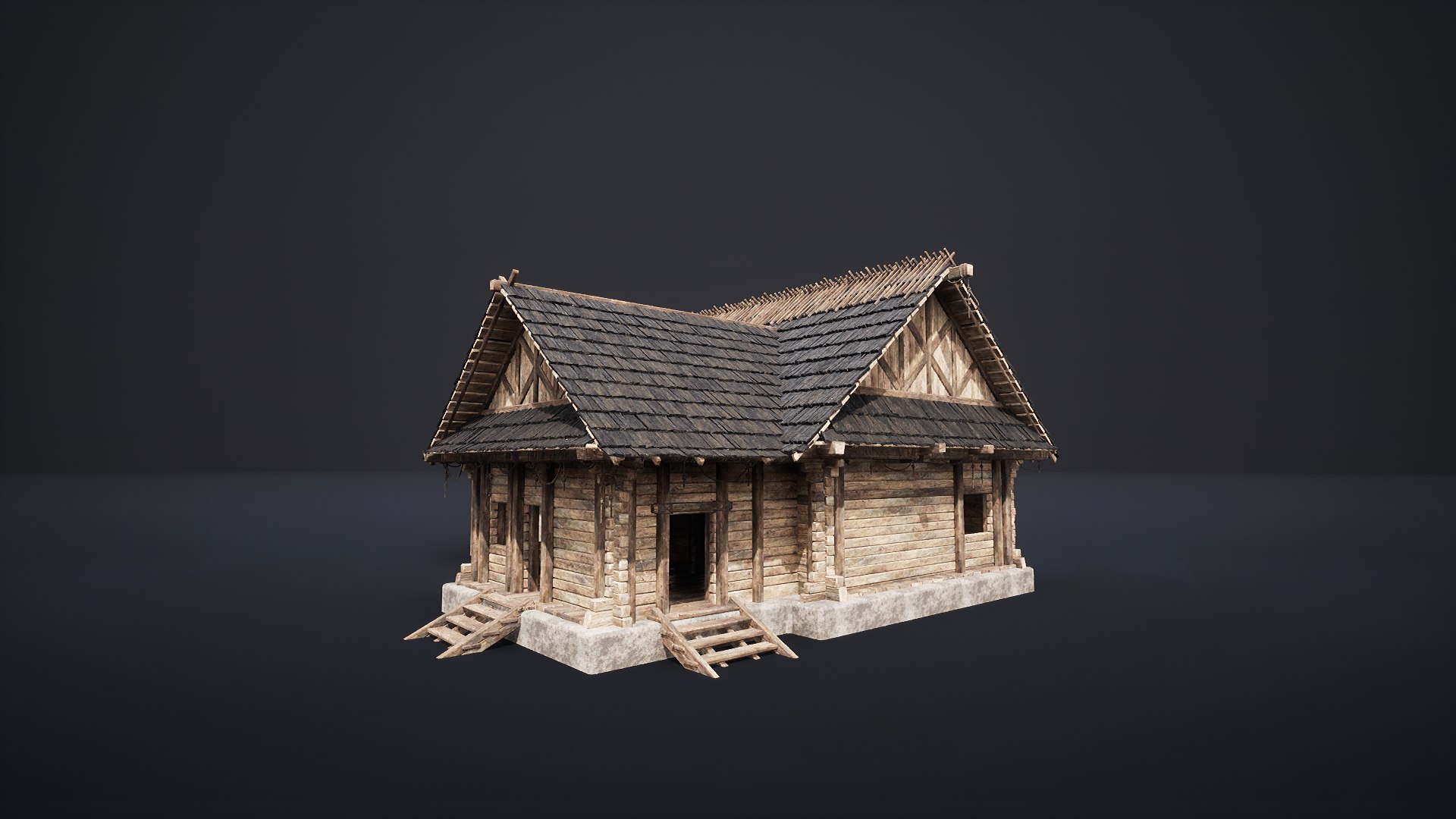 MEDIEVAL HOUSE COTTAGE CABIN HUT VILLAGE SLAVIC CITY AAA NEXTGEN 3D ...