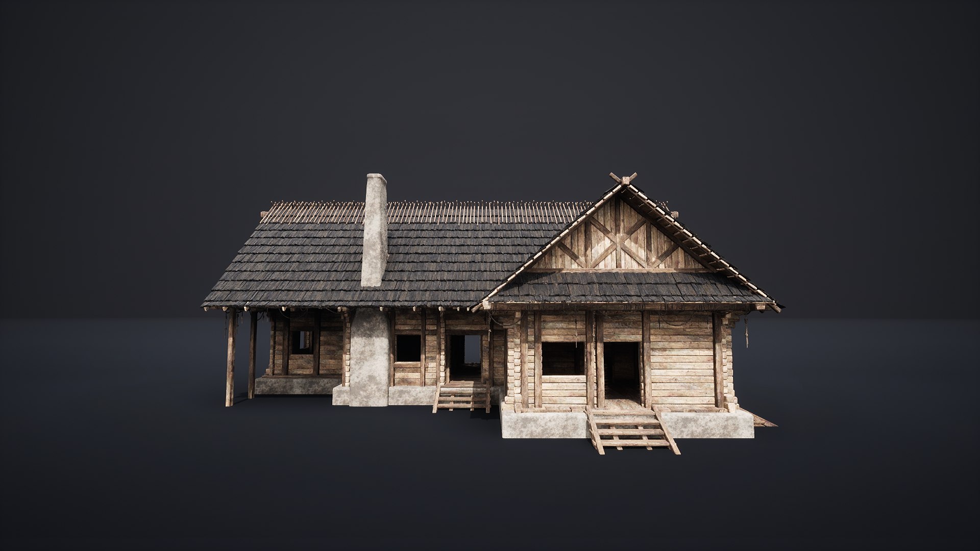 MEDIEVAL HOUSE COTTAGE CABIN HUT VILLAGE SLAVIC CITY AAA NEXTGEN 3D ...