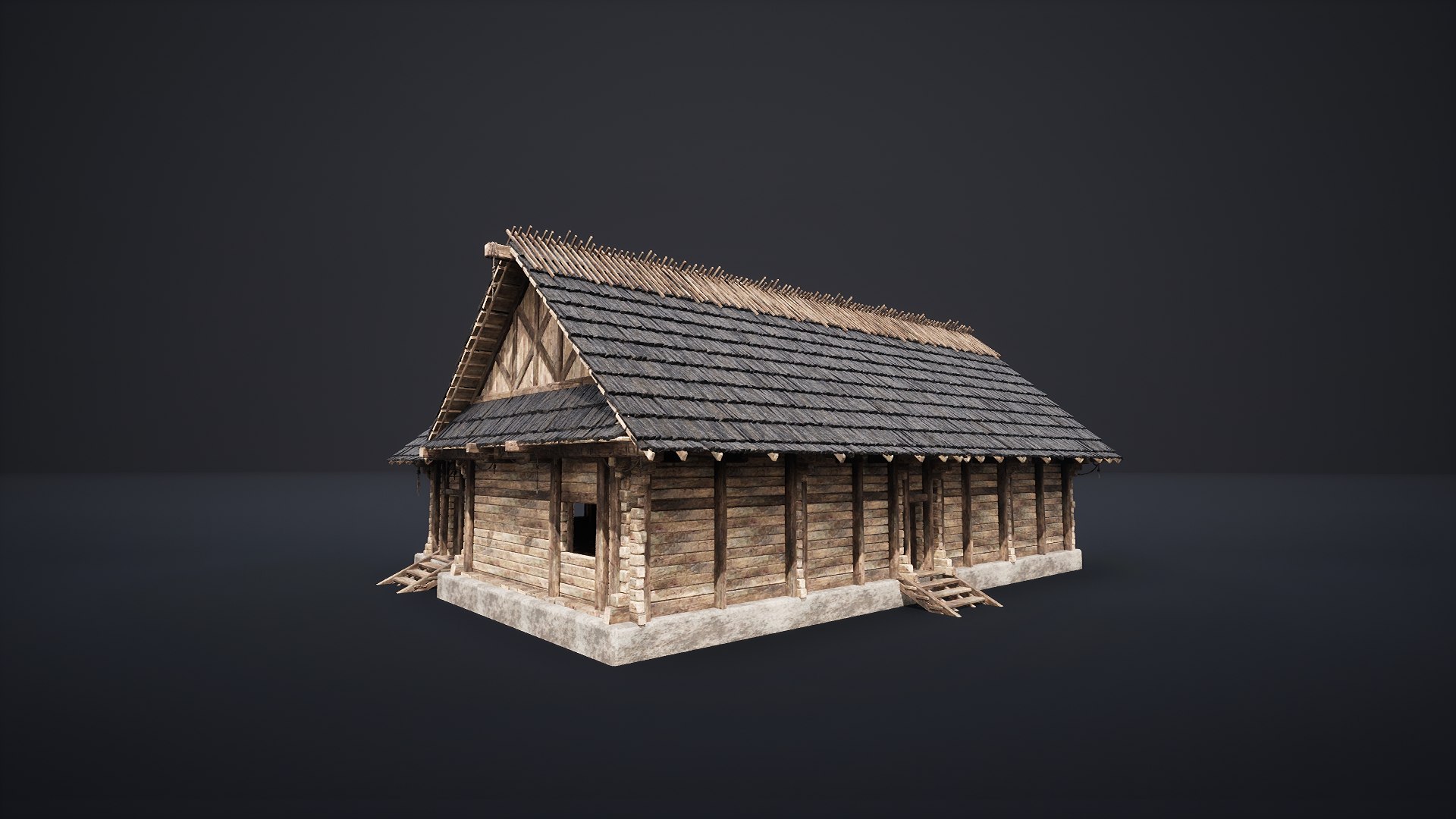 MEDIEVAL HOUSE COTTAGE CABIN HUT VILLAGE SLAVIC CITY AAA NEXTGEN 3D ...