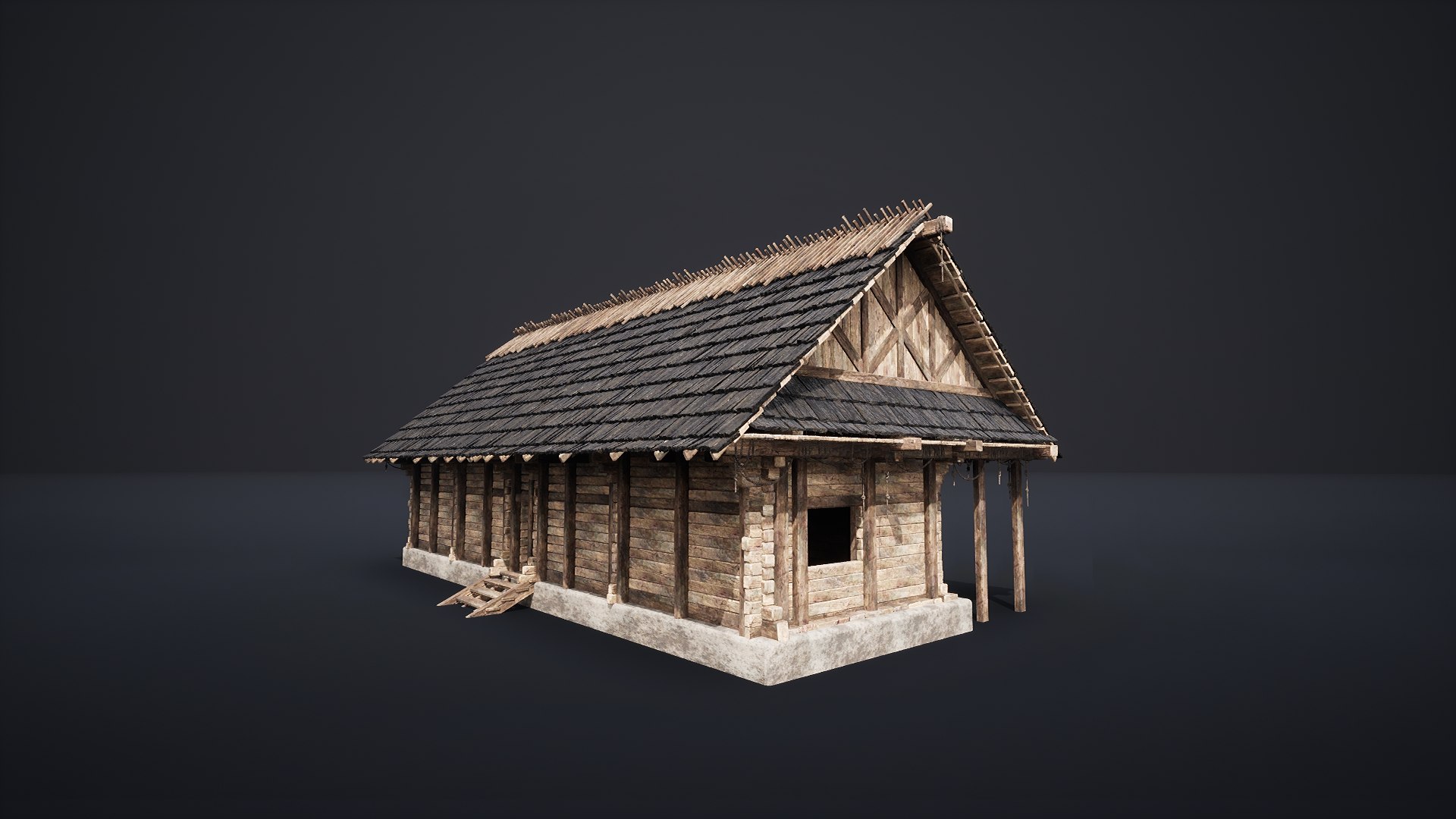 MEDIEVAL HOUSE COTTAGE CABIN HUT VILLAGE SLAVIC CITY AAA NEXTGEN 3D ...