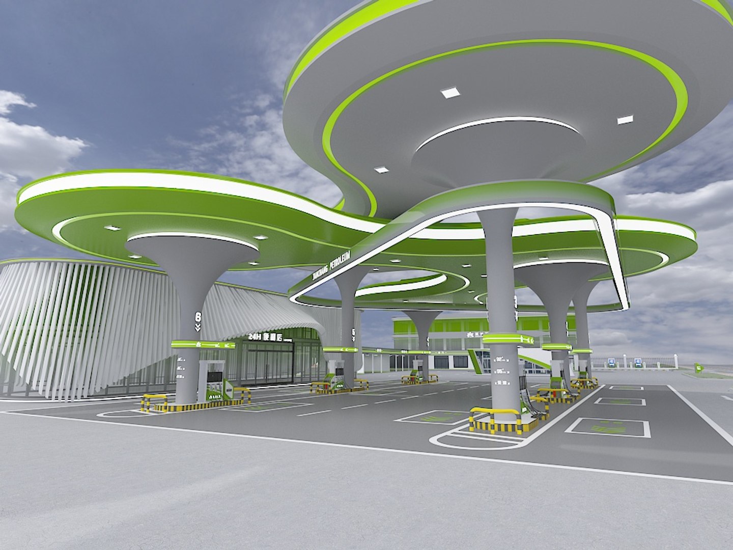 3D Gas Station 1 - TurboSquid 2245418