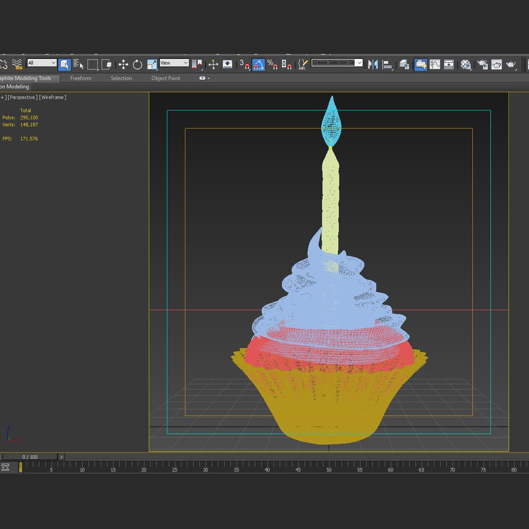 3d Realistic Cupcake Candle Pink