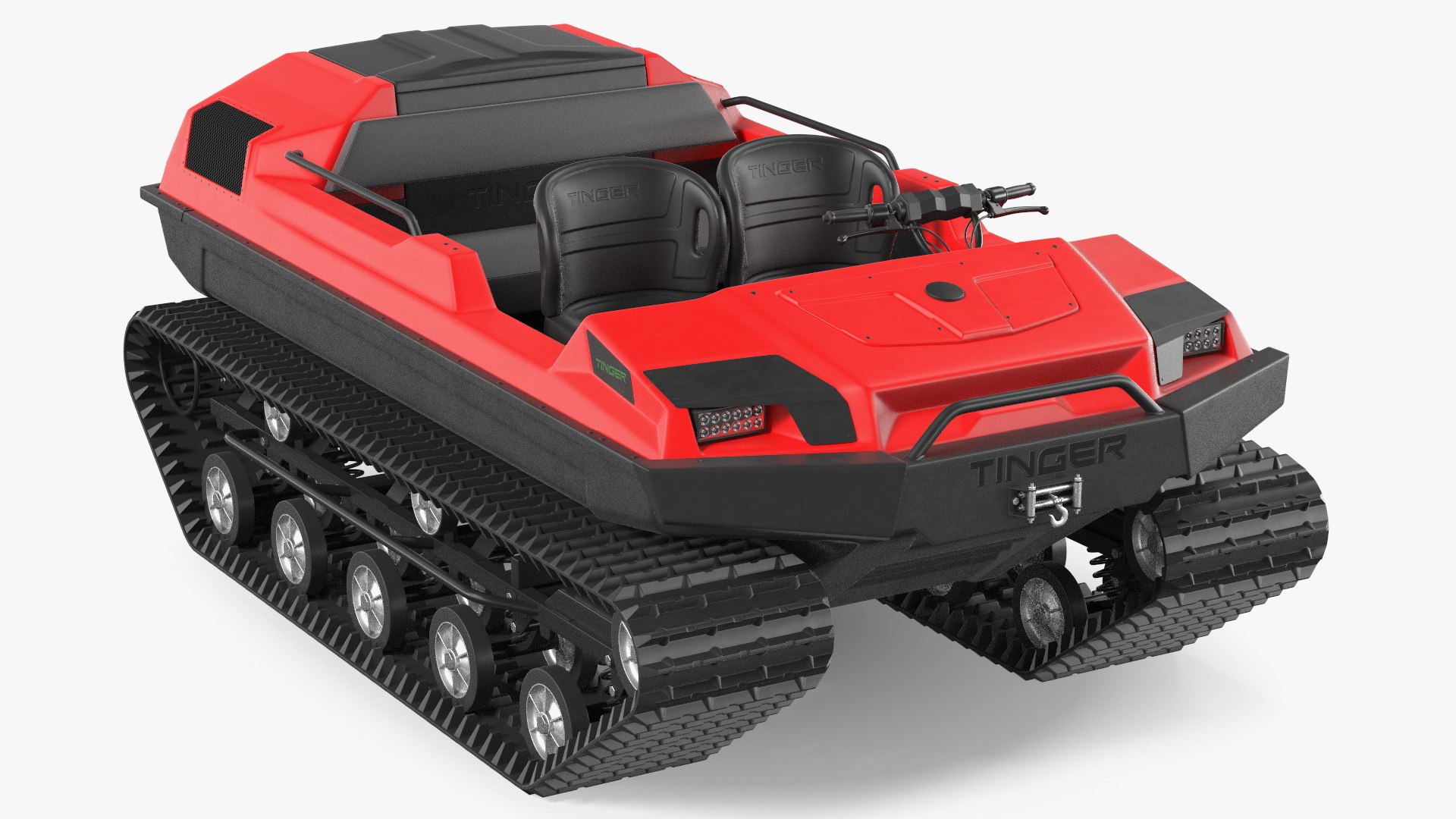 3D No Roof Tinger ATV Red Rigged - TurboSquid 2001546