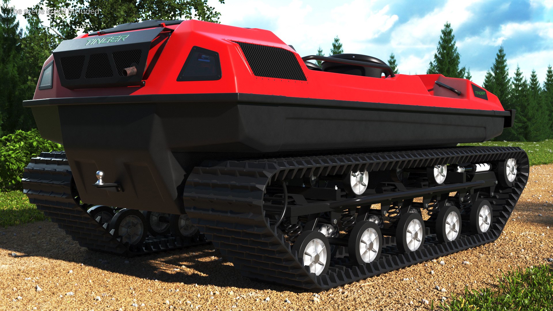 3D No Roof Tinger ATV Red Rigged - TurboSquid 2001546