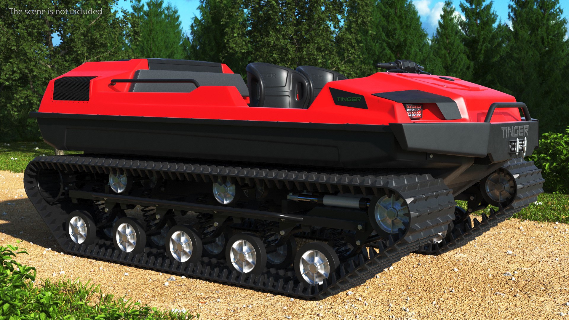 3D No Roof Tinger ATV Red Rigged - TurboSquid 2001546