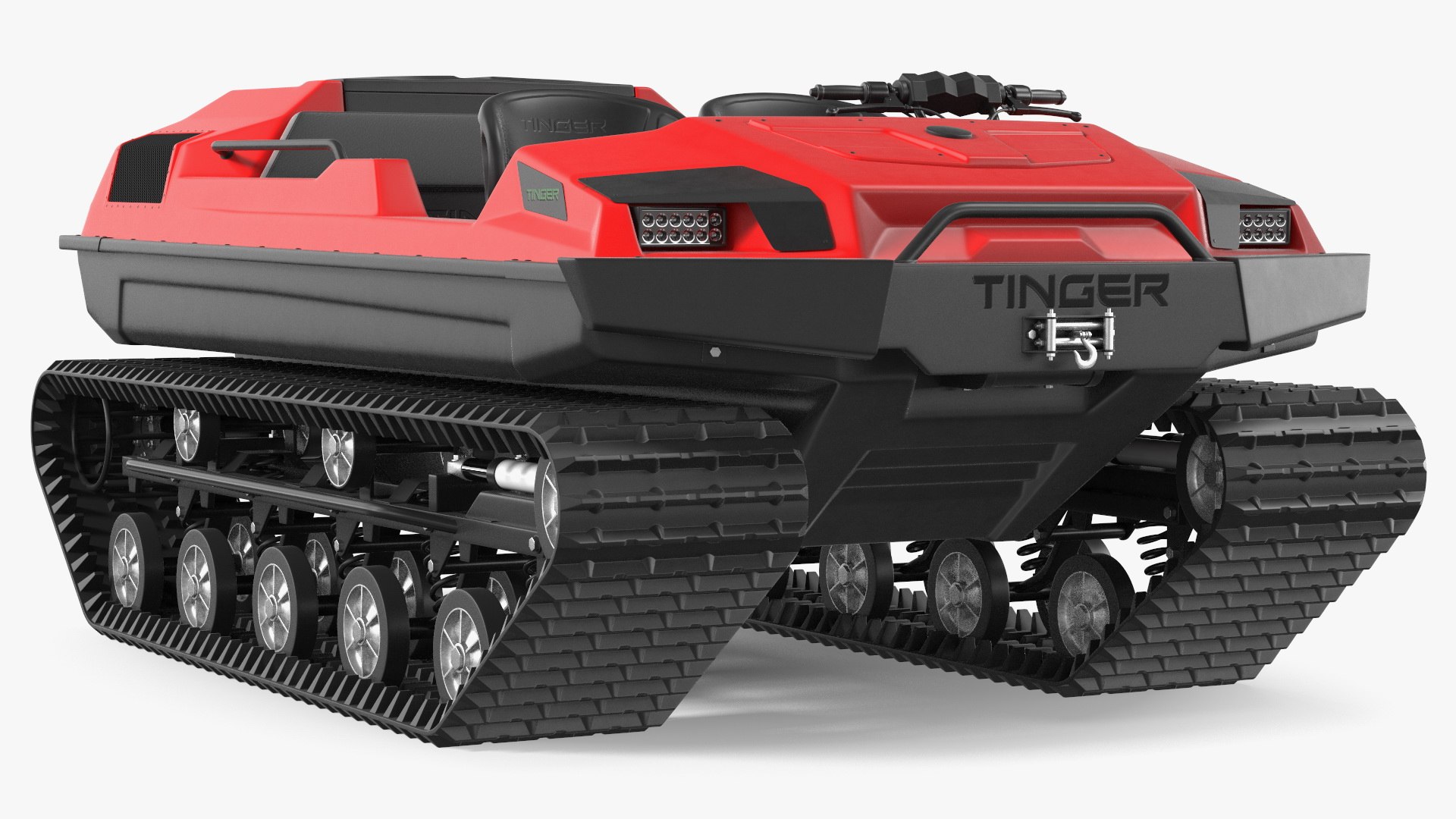 3D No Roof Tinger ATV Red Rigged - TurboSquid 2001546