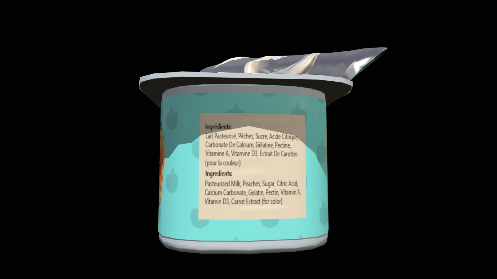 Yogurt Bilingual Label 3D Model - TurboSquid 2096060