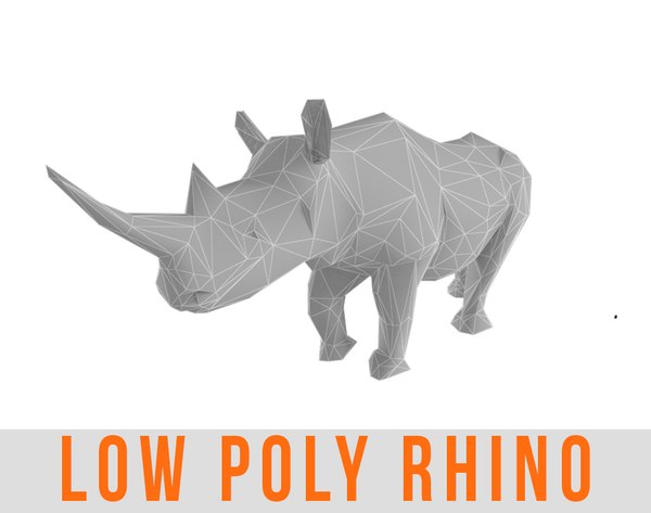 modelo 3d Rhino Low Poly Rhinoceros Lowpoly - TurboSquid 1121422