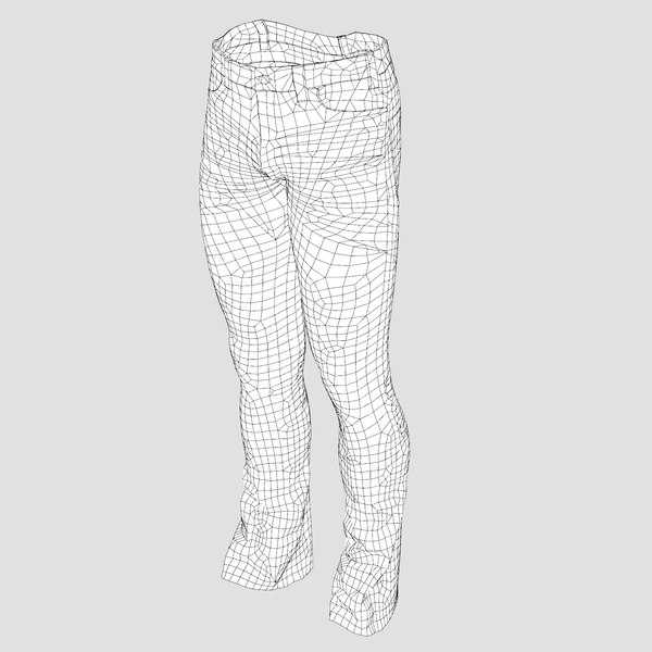 realistic faded jeans 3d model