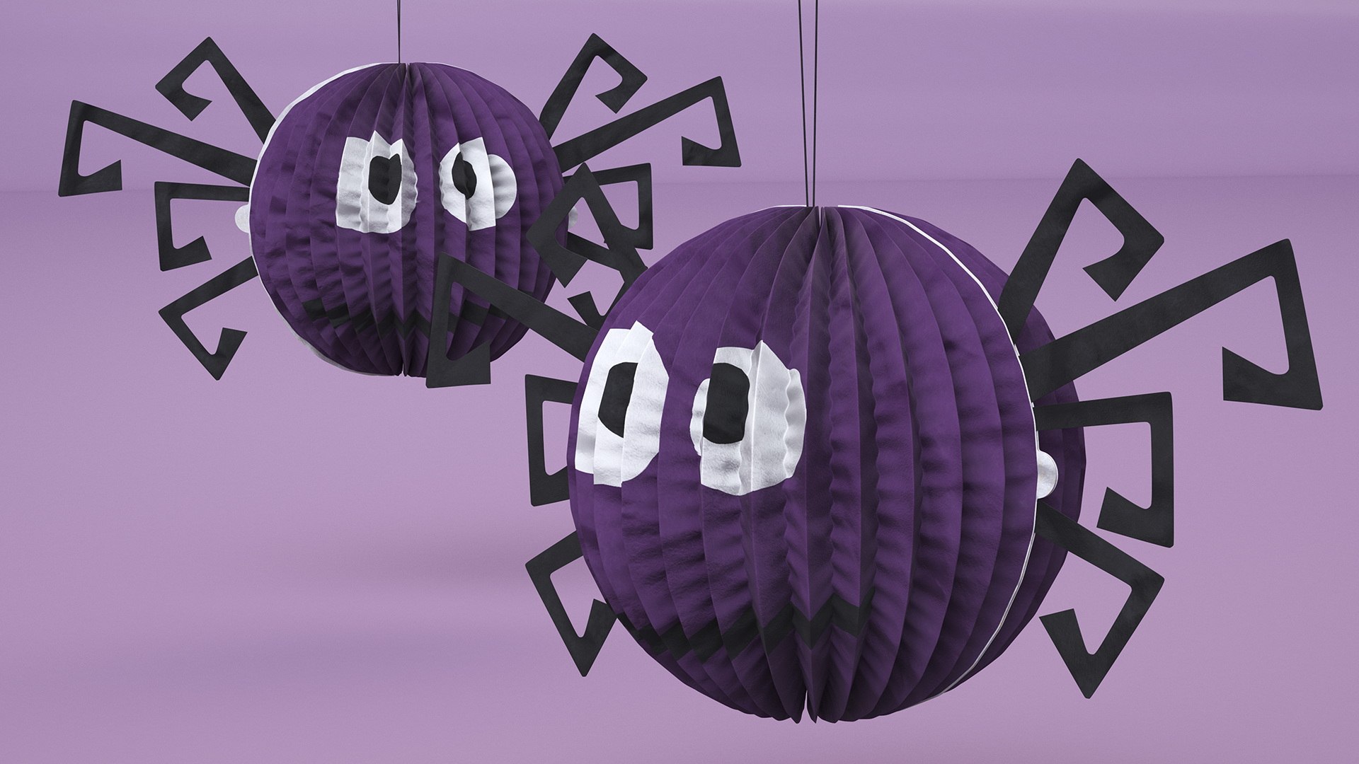 3D Halloween Spider Paper Decorations - TurboSquid 2276347