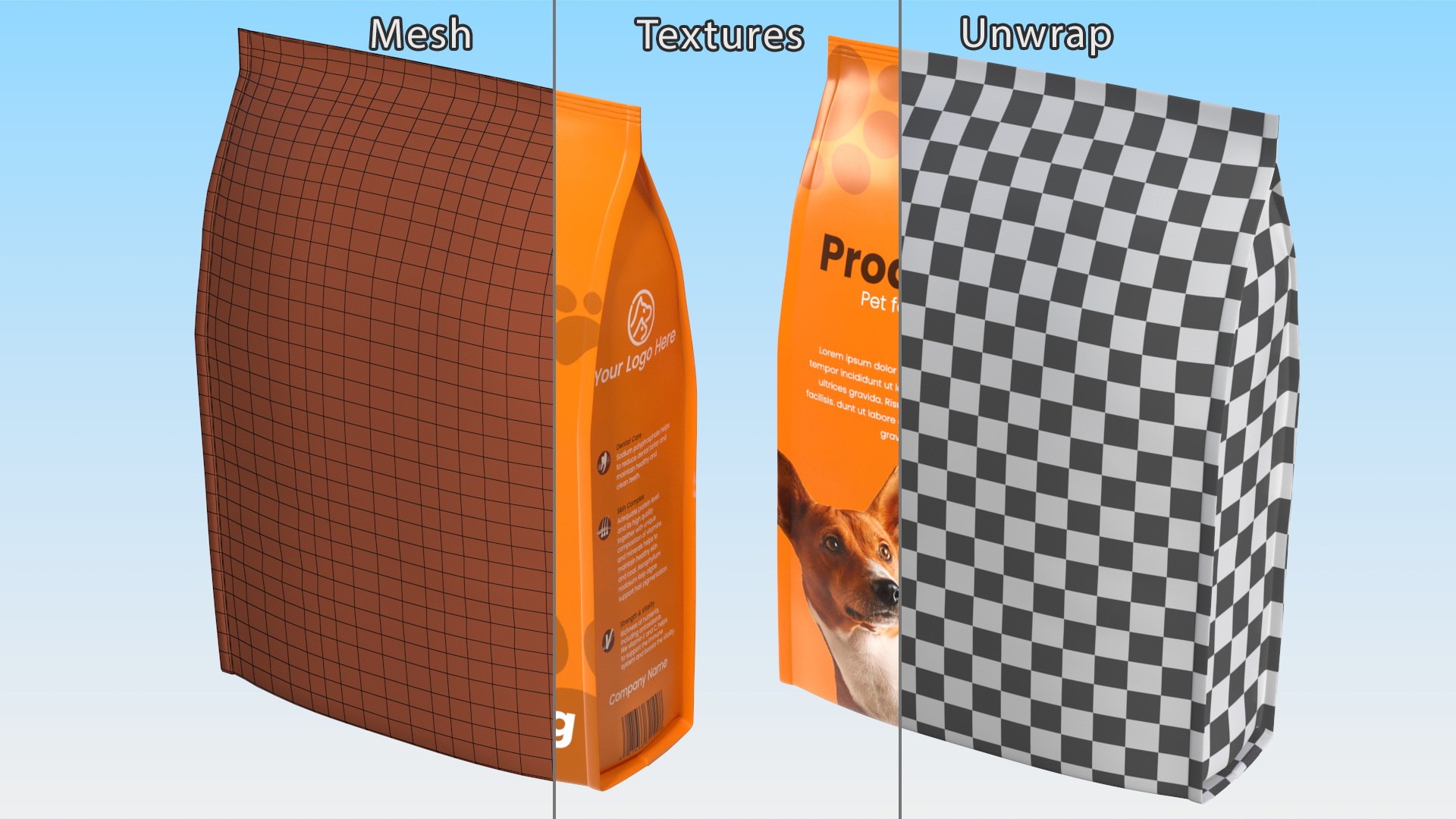 Pet Food Large Package Mockup 3D - TurboSquid 2108379