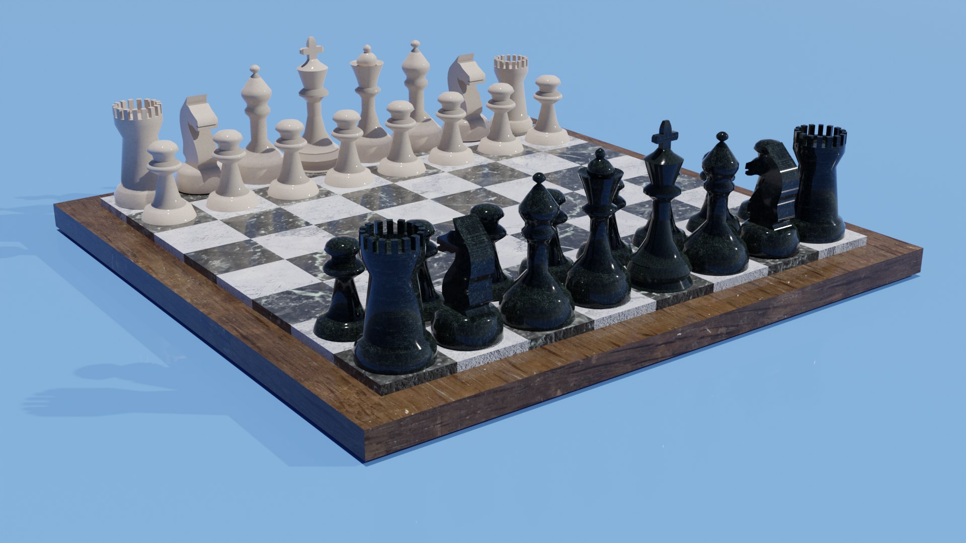 Marble Chess And Board 3D Model - TurboSquid 1988469