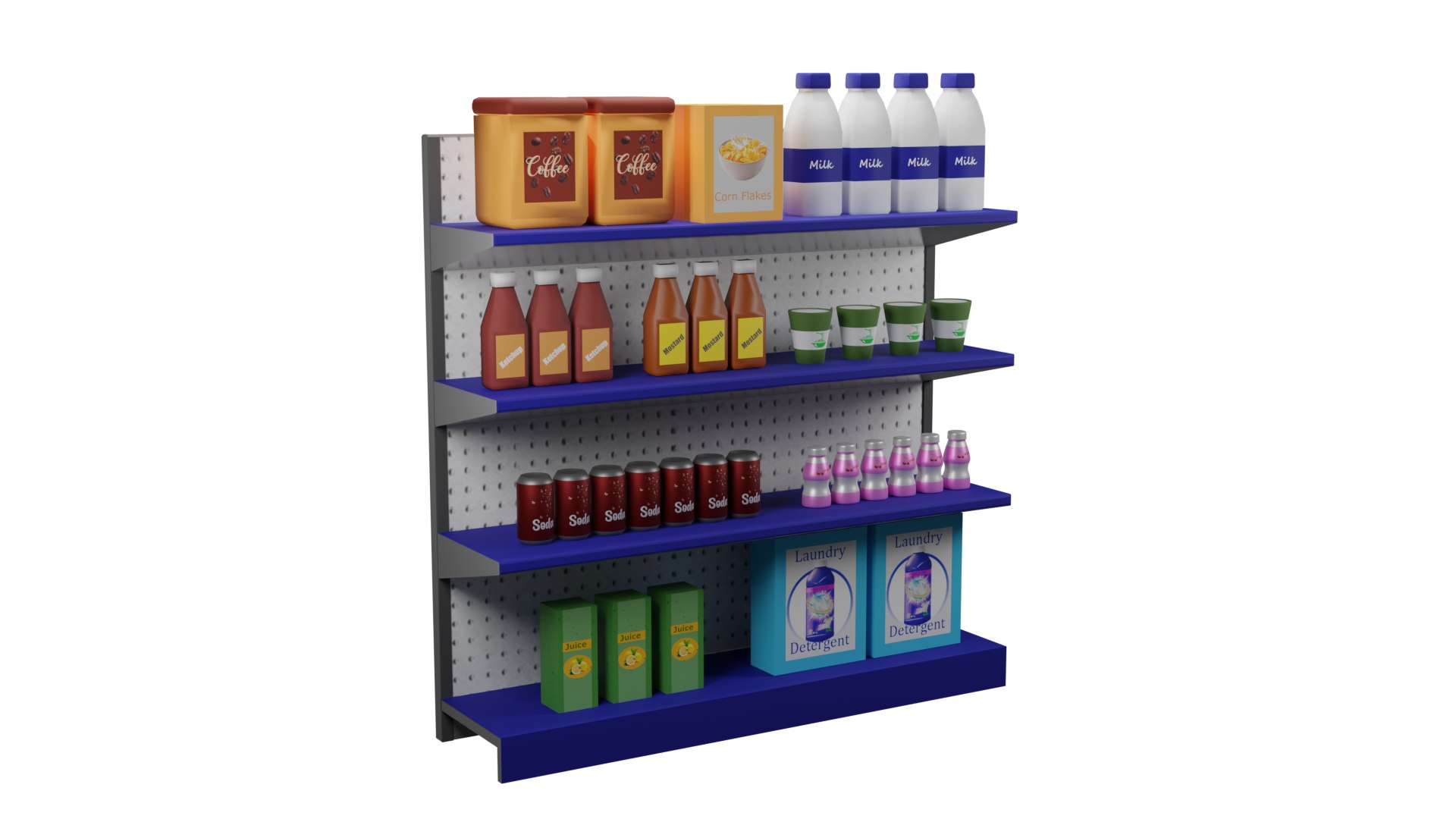 3D Supermarket Shelf - Low Poly Model - TurboSquid 2121172