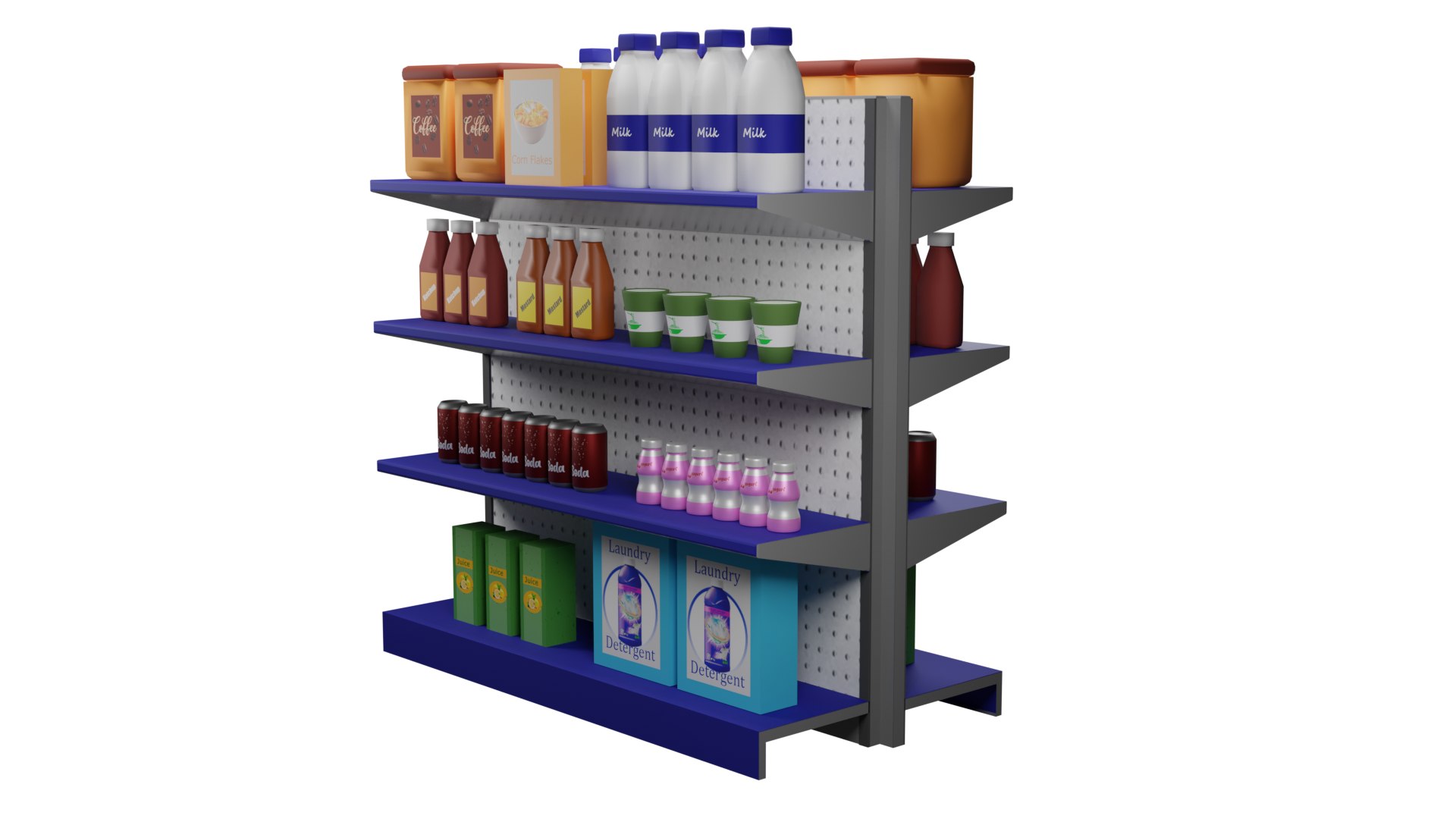 3D Supermarket Shelf - Low Poly Model - TurboSquid 2121172