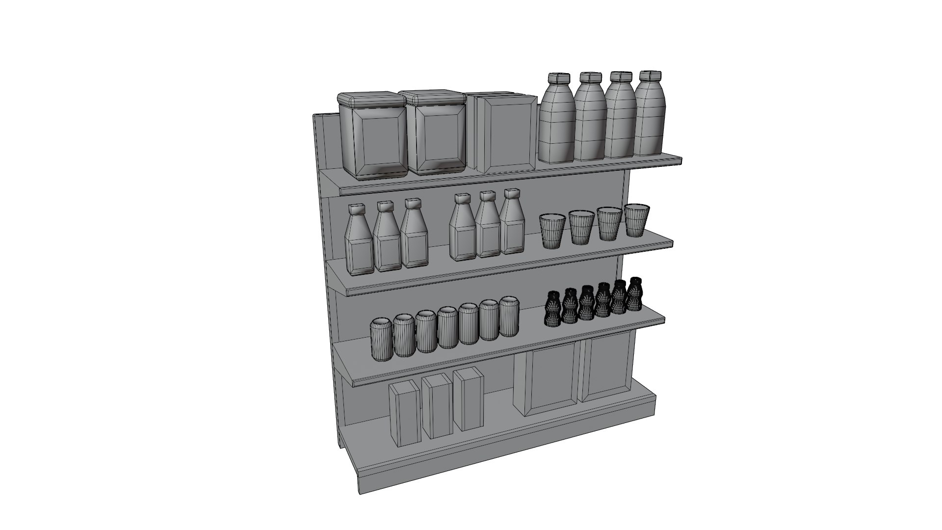 3D Supermarket Shelf - Low Poly Model - TurboSquid 2121172