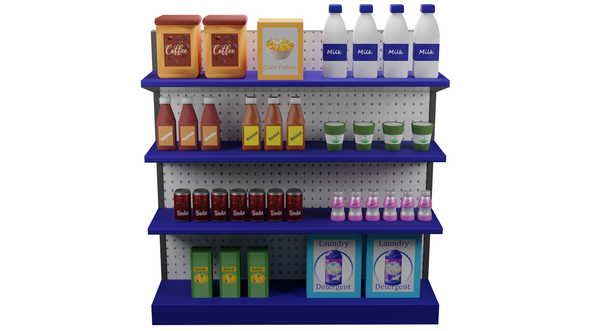 3D Supermarket Shelf - Low Poly Model - TurboSquid 2121172