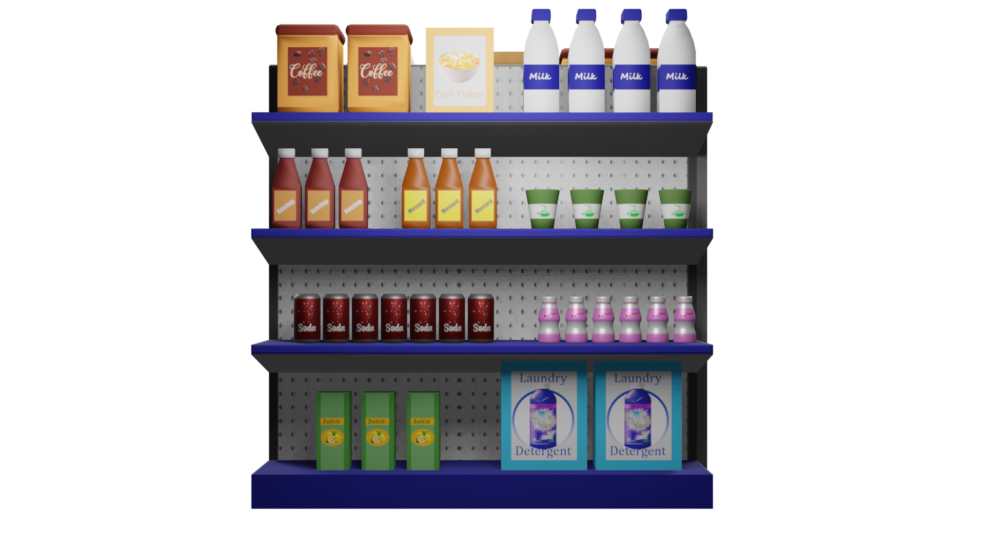 3D Supermarket Shelf - Low Poly Model - TurboSquid 2121172