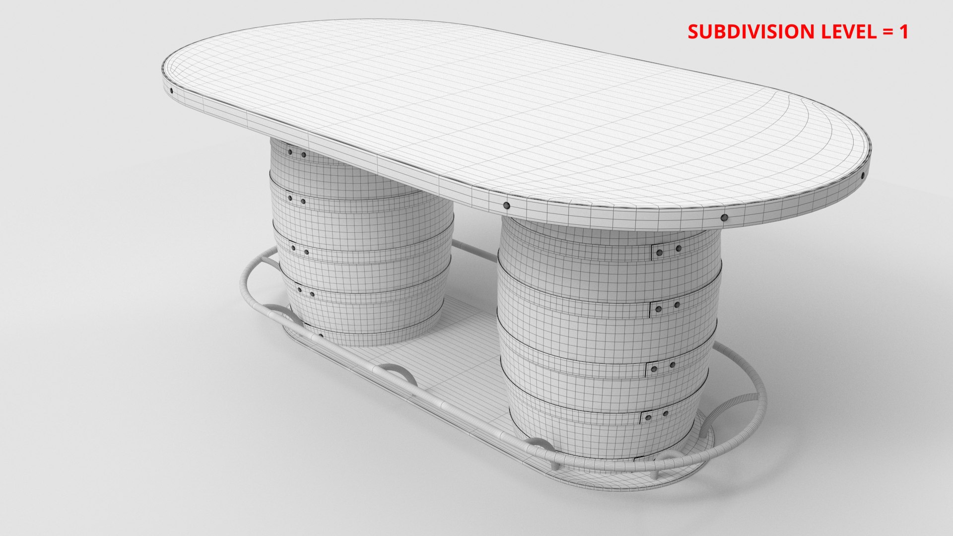 3D Double Barrel Pub Table Dirty - TurboSquid 1946115