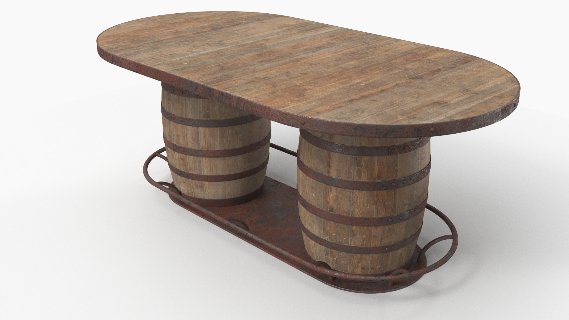3D Double Barrel Pub Table Dirty - TurboSquid 1946115
