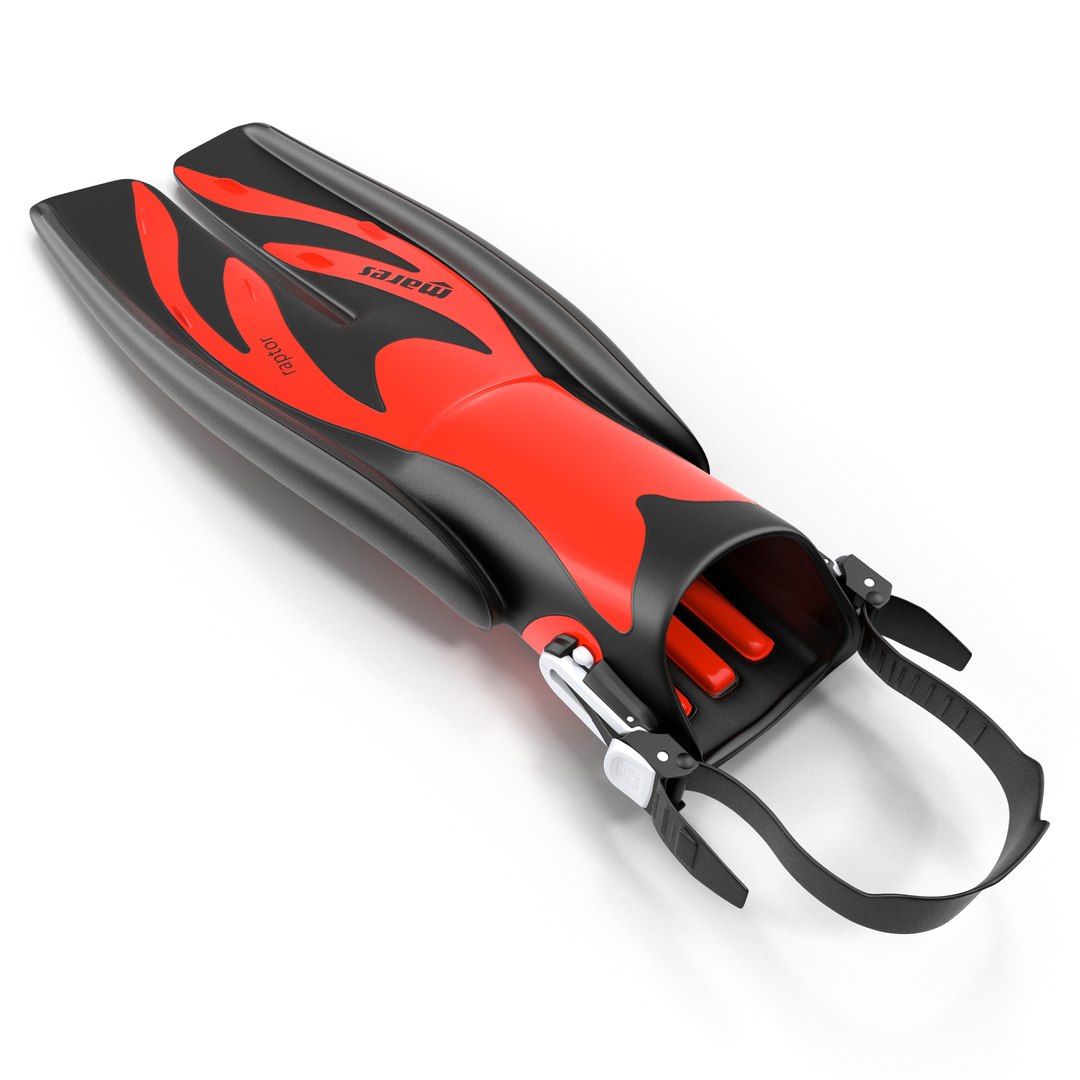 Swim Fins 3 Red 3d Max
