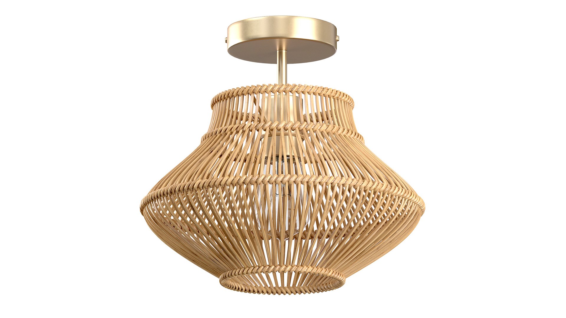 3D Neher Rattan Semi Flush Mount model - TurboSquid 2124311