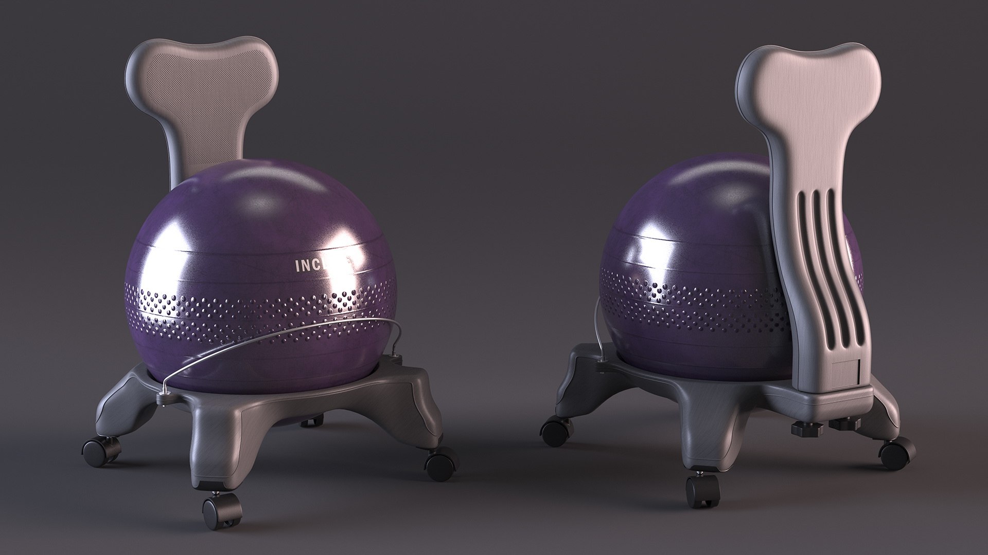 3D Balance Ball Chair Grey - TurboSquid 2152628