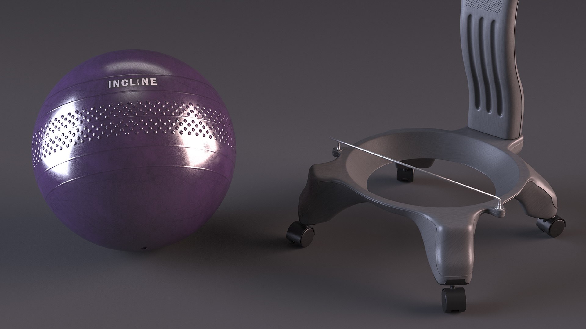 3D Balance Ball Chair Grey - TurboSquid 2152628