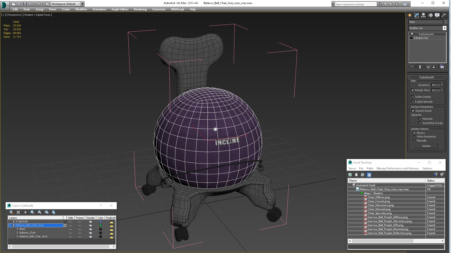 3D Balance Ball Chair Grey - TurboSquid 2152628