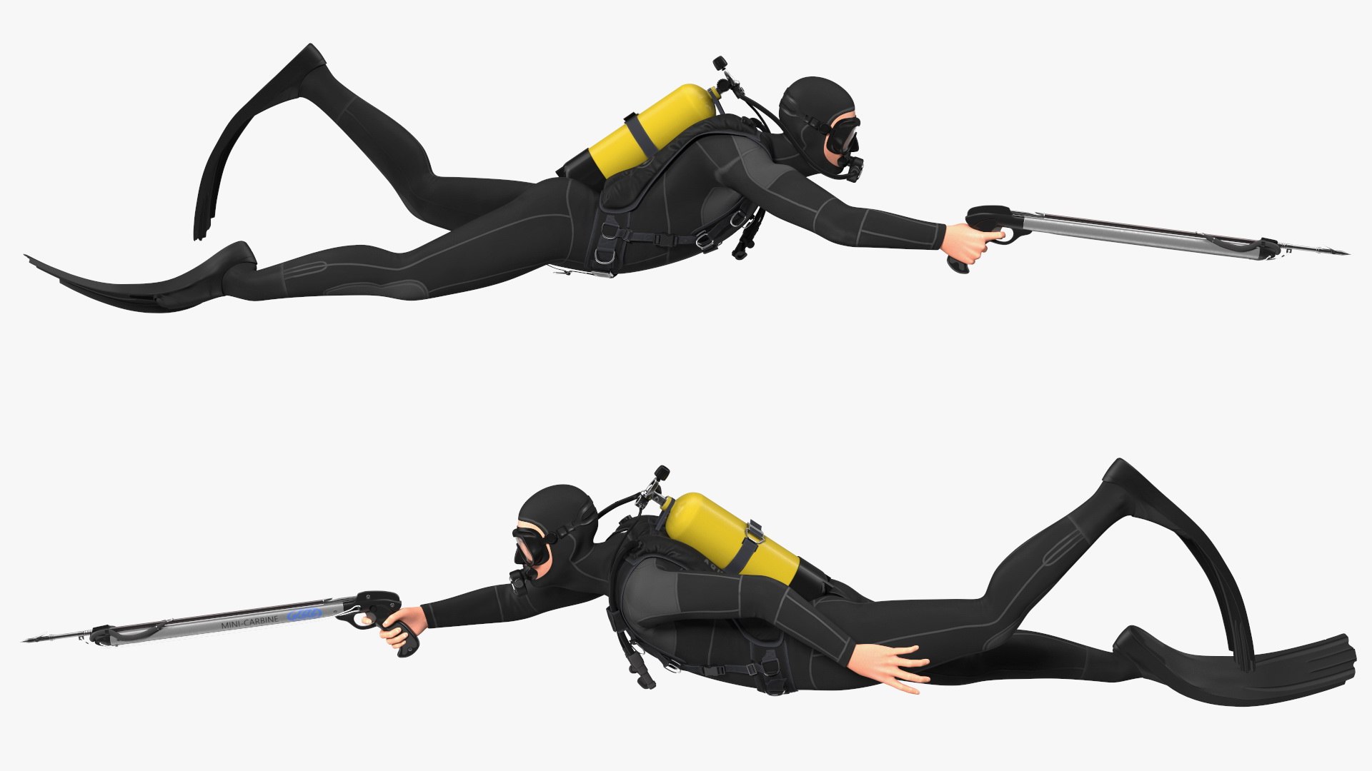 Diver With Underwater Speargun For Modo 3D - TurboSquid 1944752