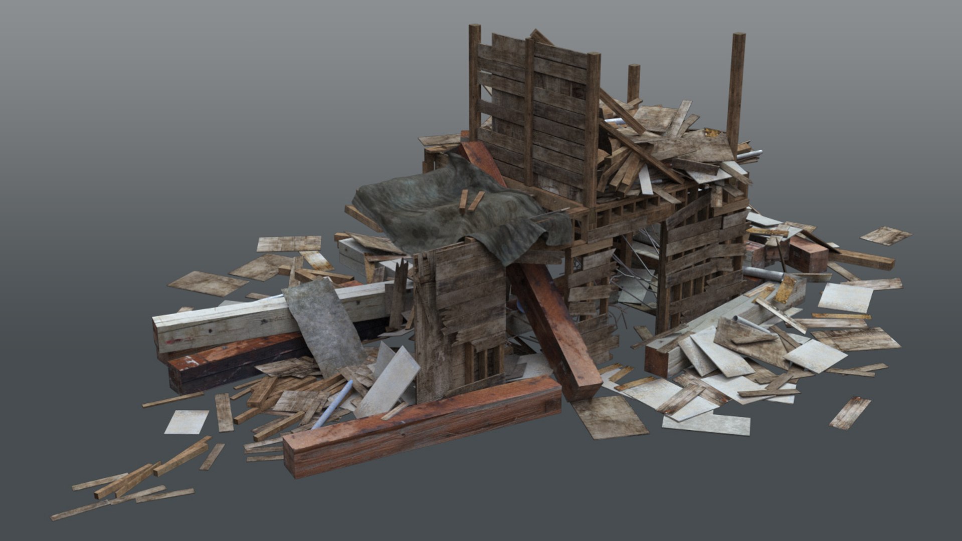 3D Demolished Building Debris - TurboSquid 1181707