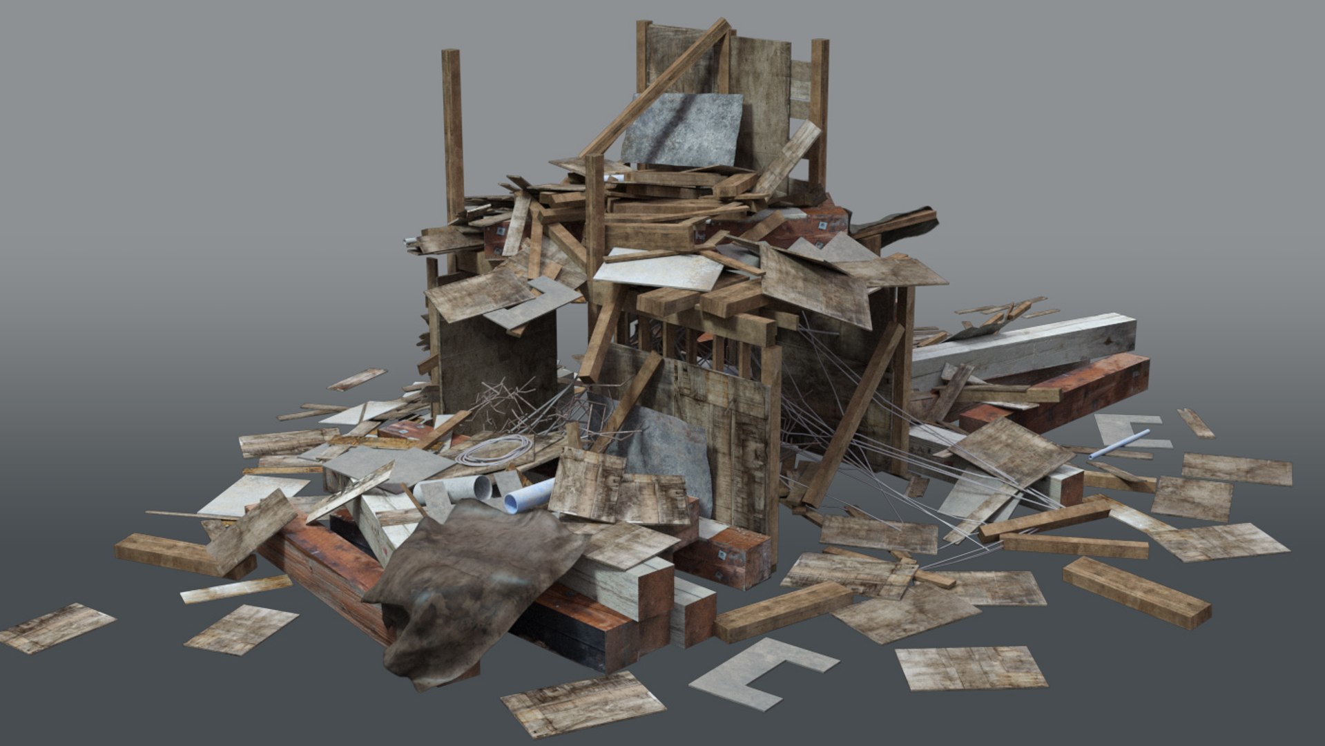3D Demolished Building Debris - TurboSquid 1181707
