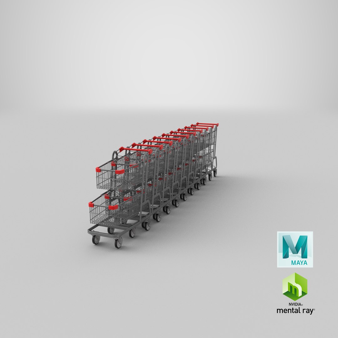 3D Metal Shopping Carts 02 Model - TurboSquid 1624091