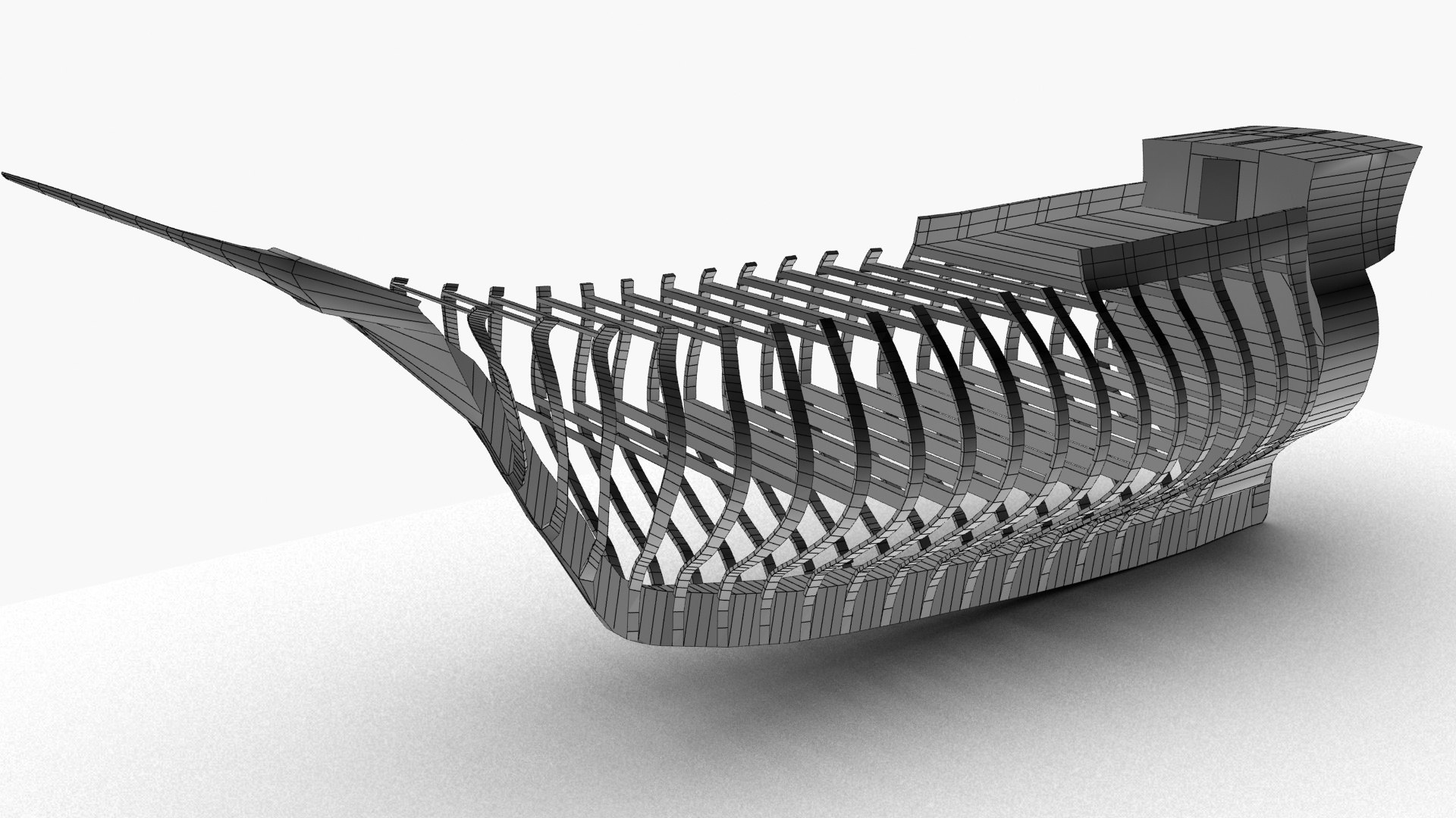 3D Wooden ship skeleton model - TurboSquid 2166562