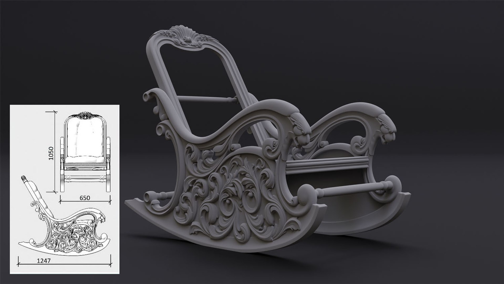 3D Rocking Chair Cnc Model - TurboSquid 1551761