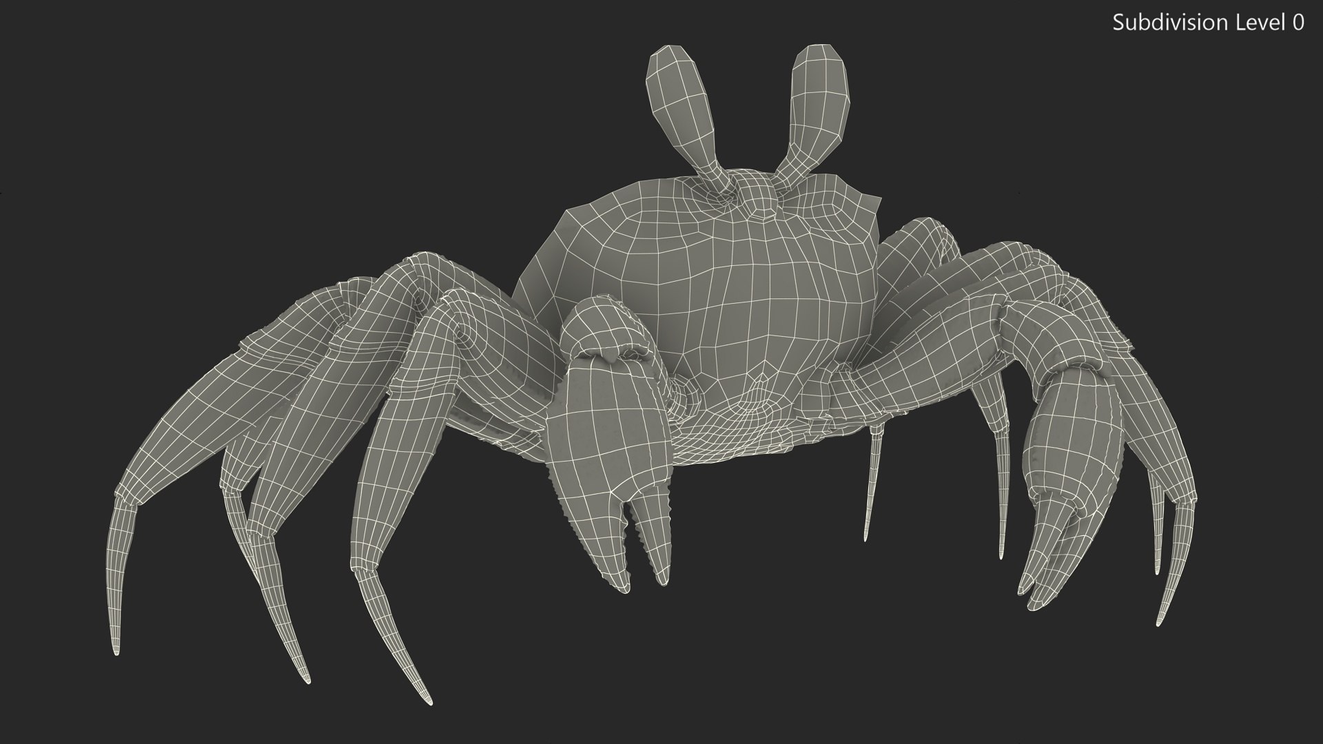 3D Shoreline Sand Crab Pink Beige Fur Rigged For Maya Model ...