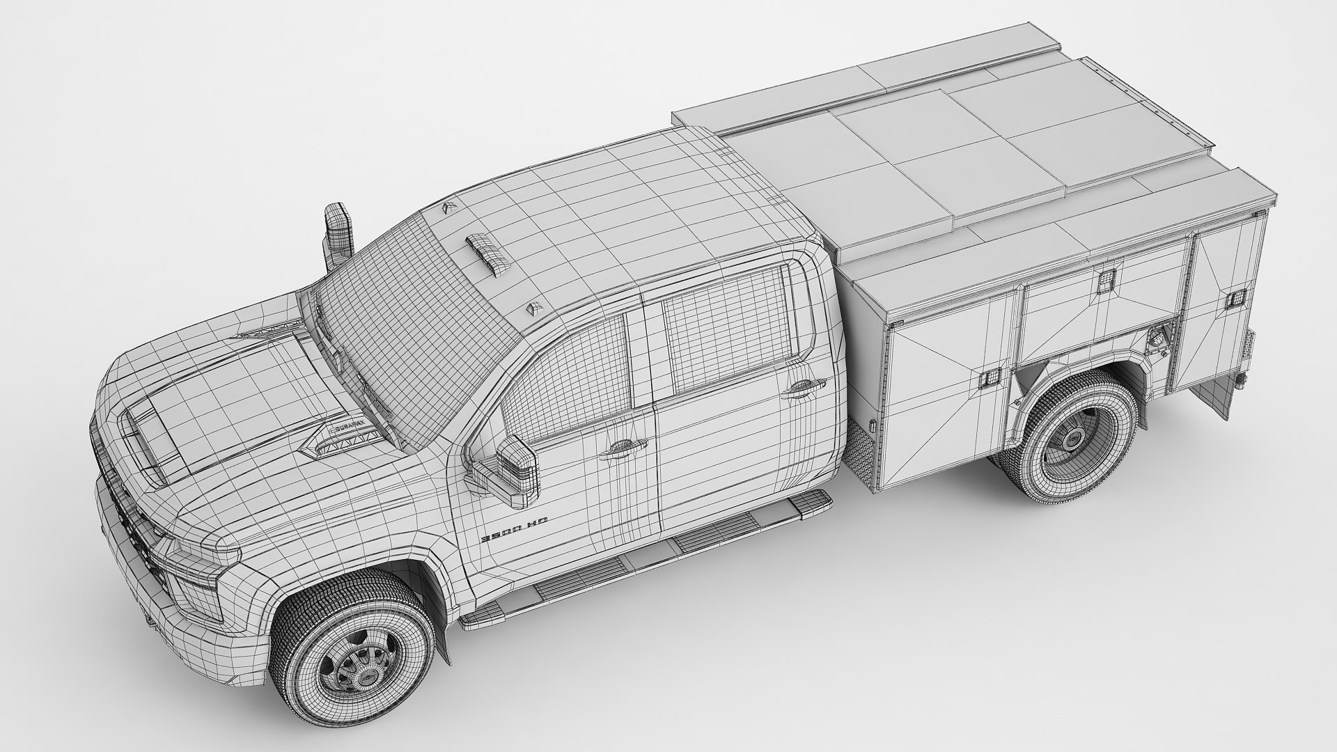 3D Model Chevrolet Silverado 3500 HD 2021 Enclosed Utility 01 ...