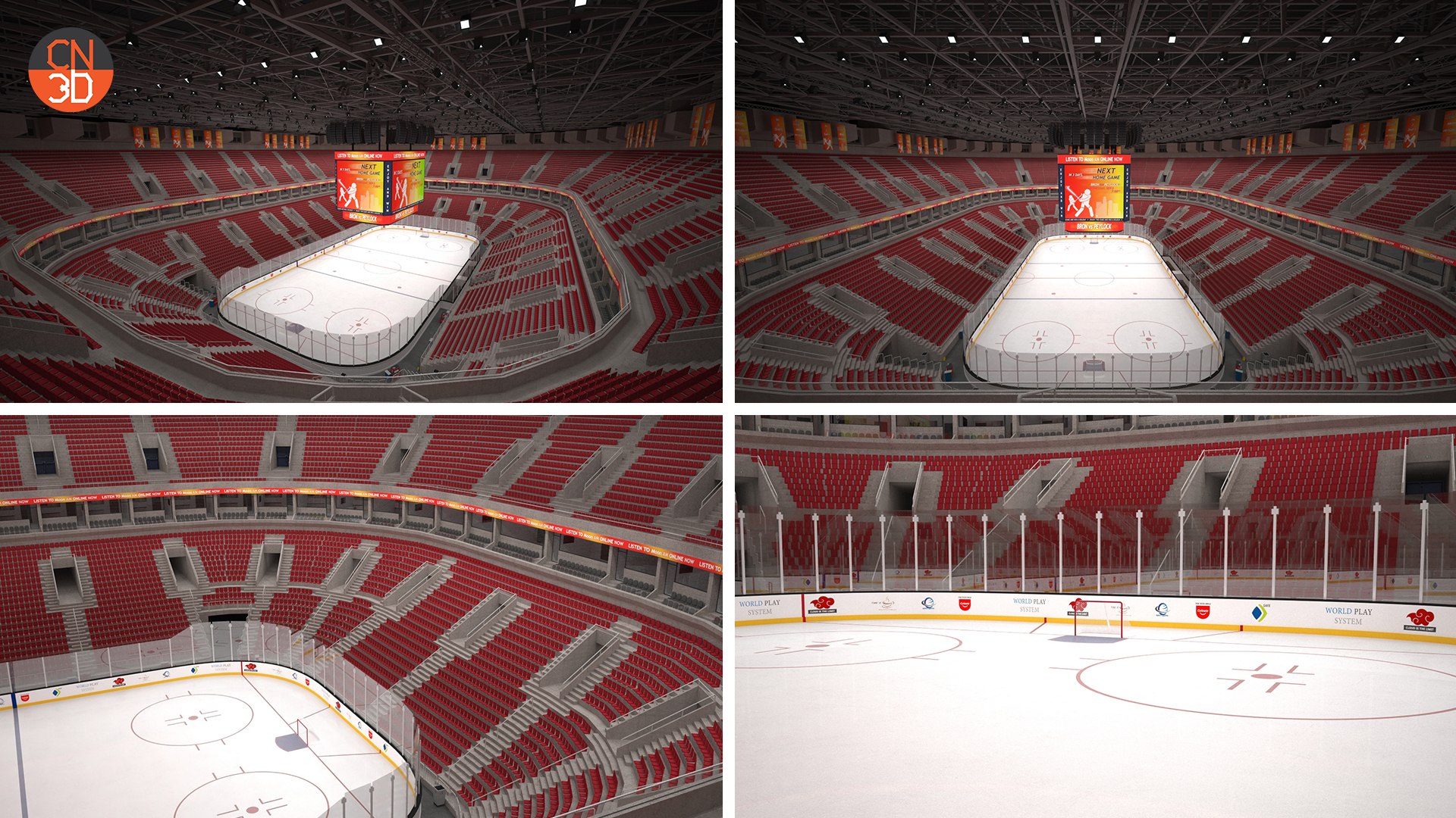 Hockey NHL And IIHF Arena - Interior - Low Poly 3D Model - TurboSquid ...