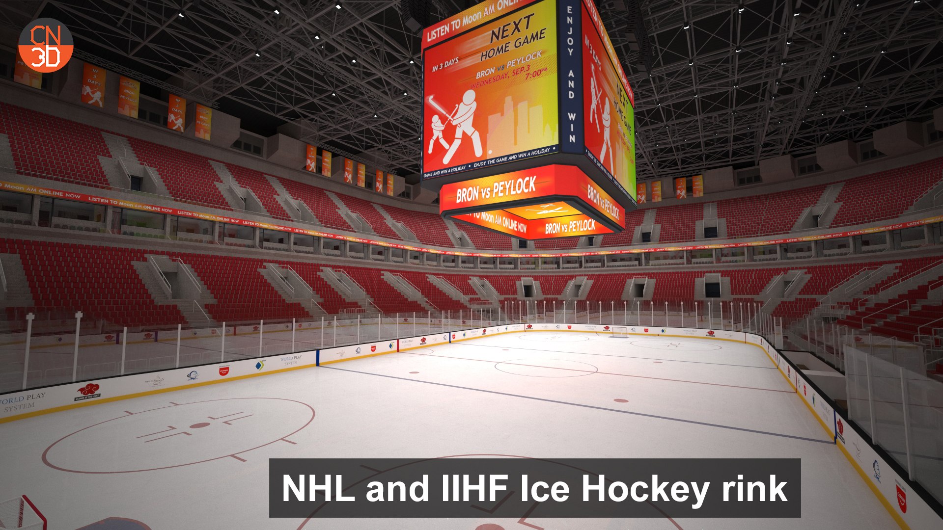 Hockey NHL And IIHF Arena - Interior - Low Poly 3D Model - TurboSquid ...