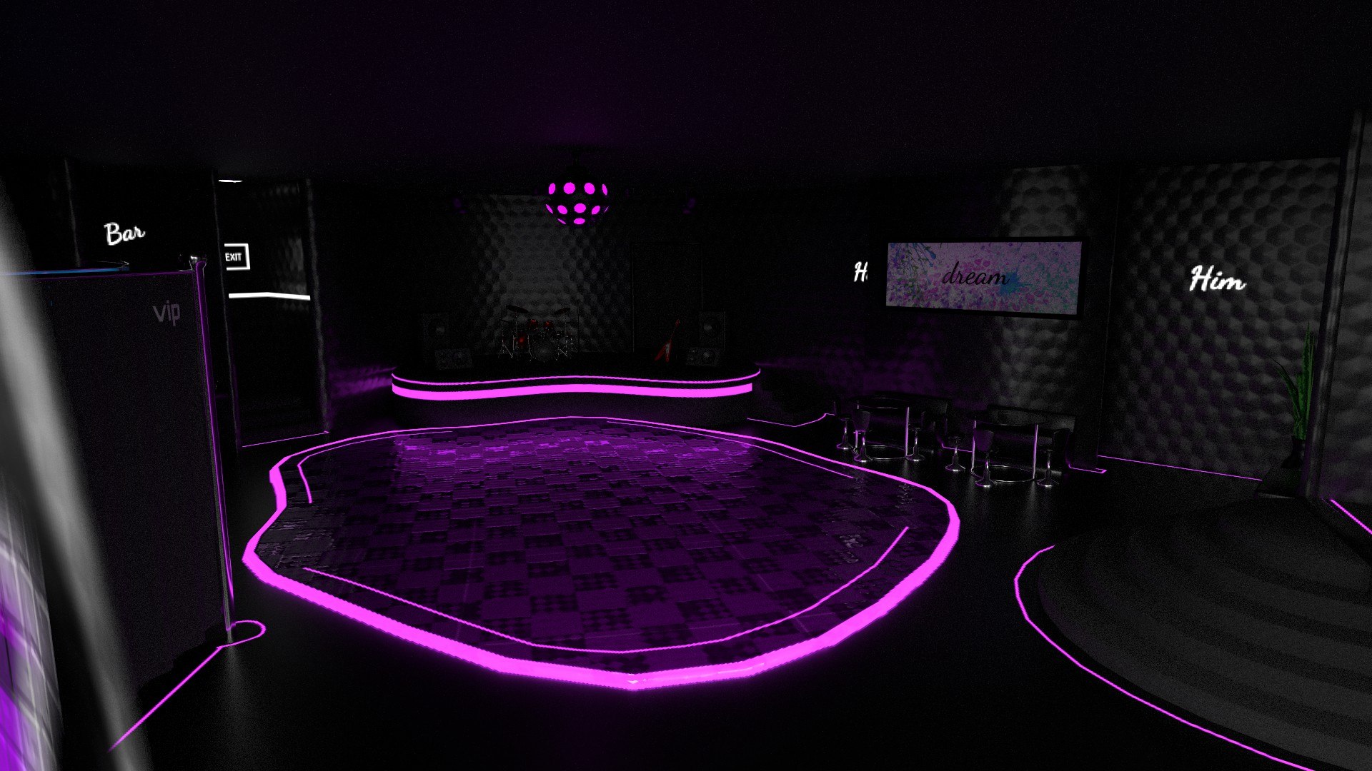 3D Model Night Club Complete - Interior Exterior Environment Design ...