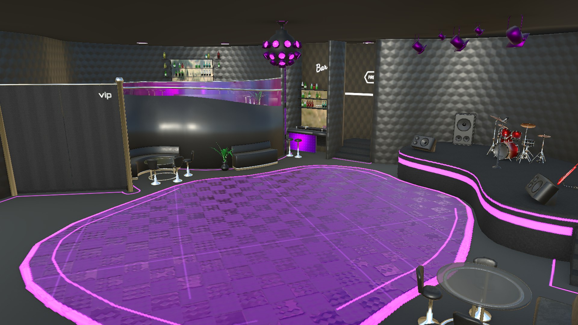 3D Model Night Club Complete - Interior Exterior Environment Design ...