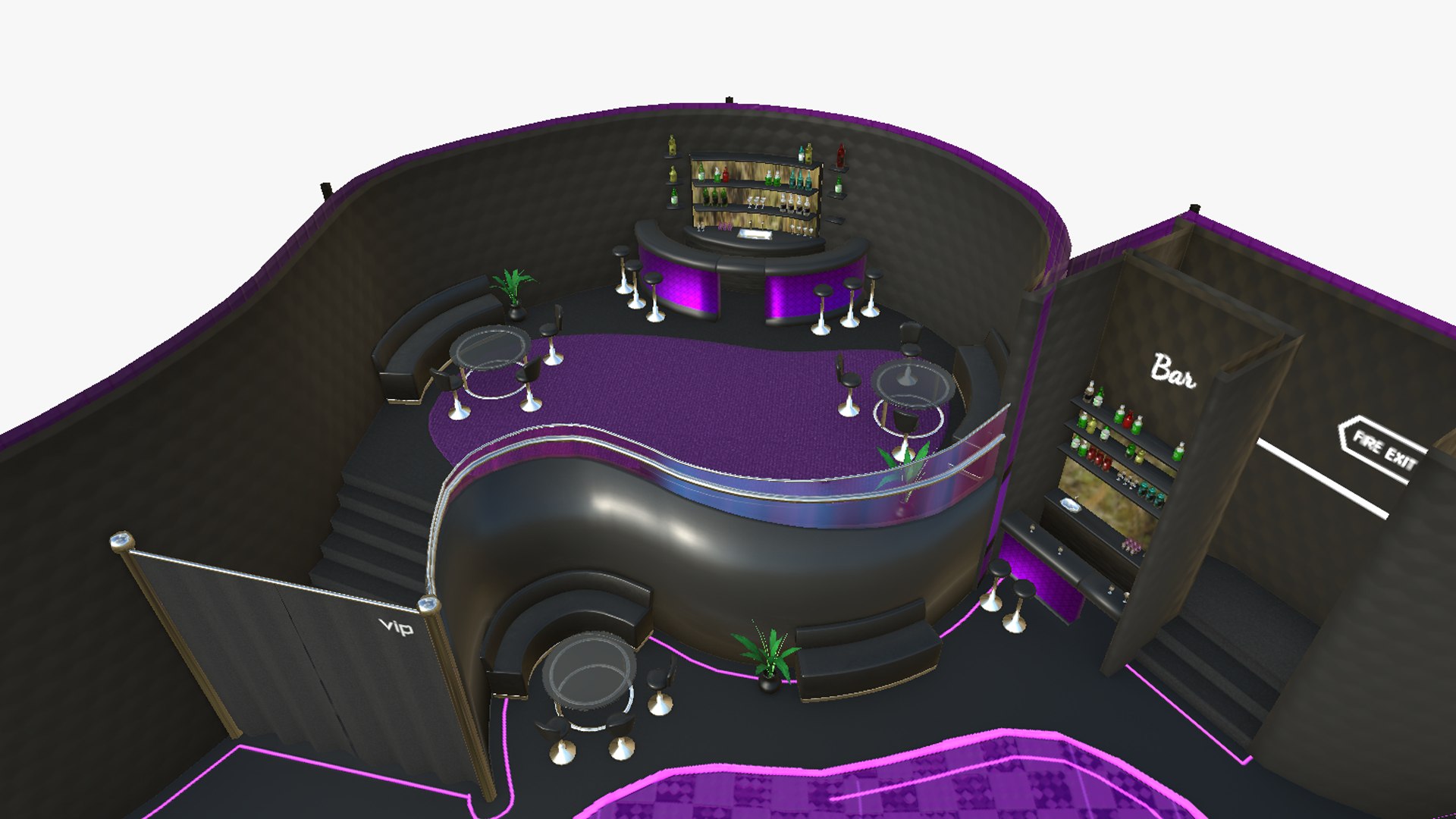 3D model Night Club Complete - Interior Exterior Environment Design ...