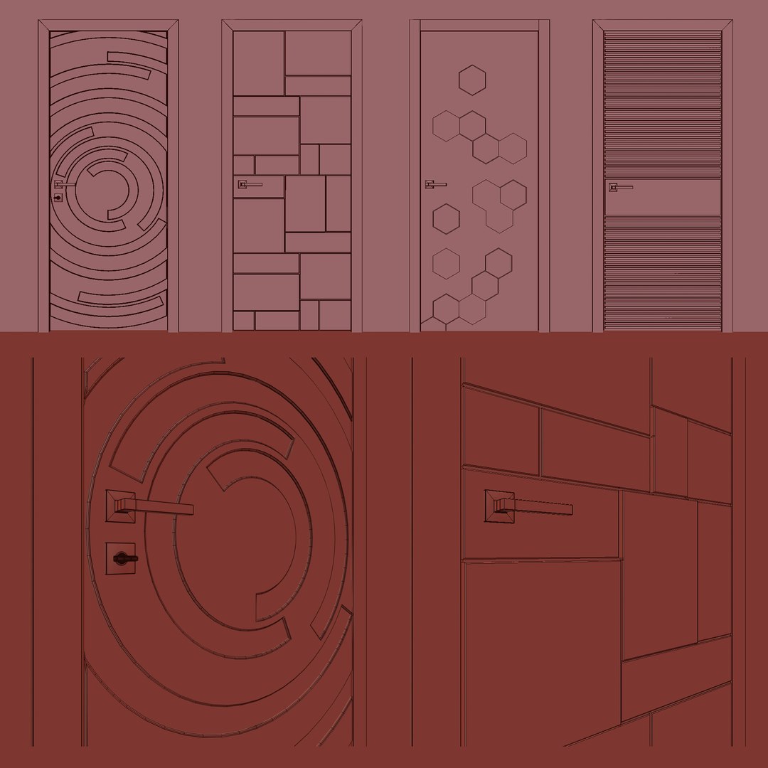 3D set interior doors dorian - TurboSquid 1541290