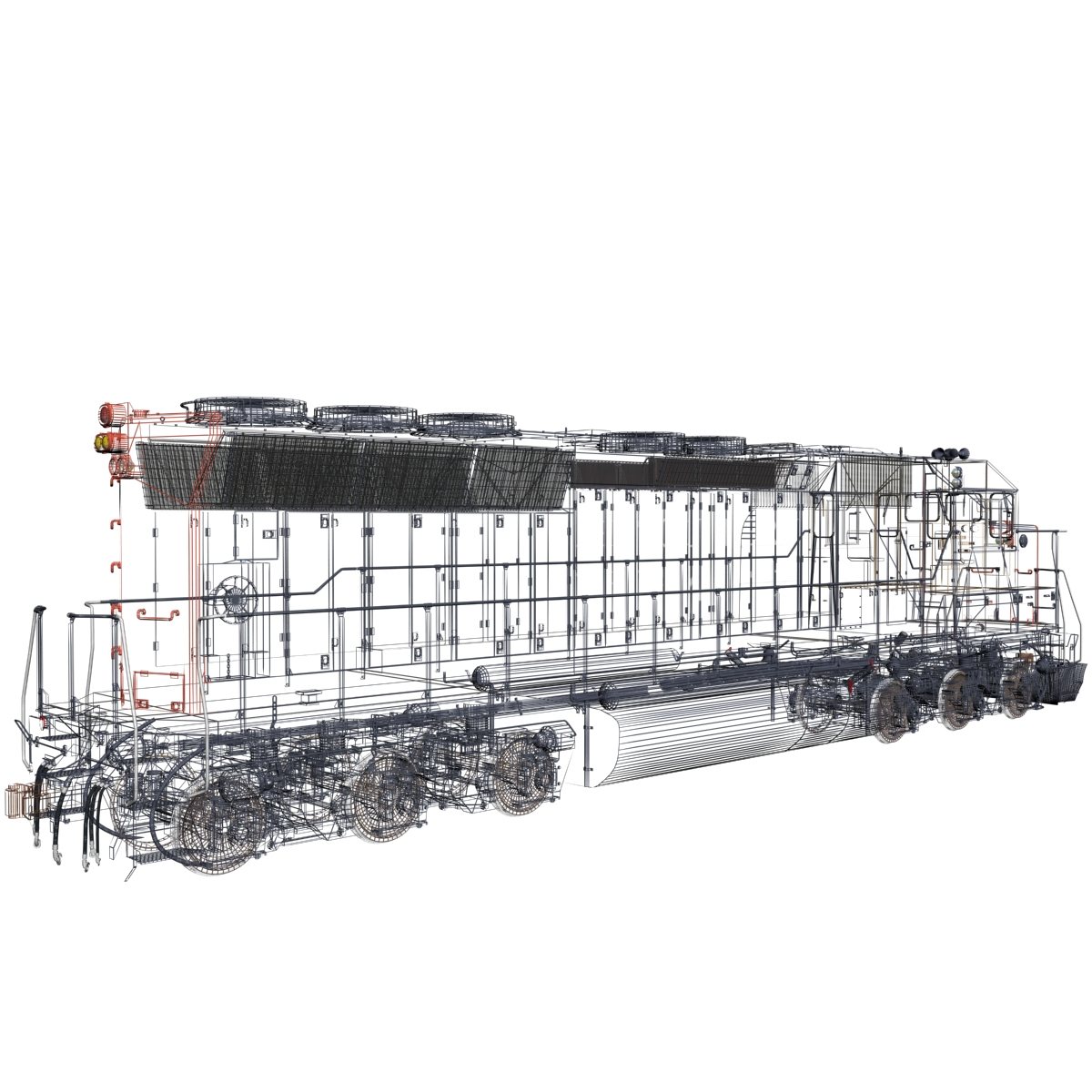 emd sd45 sp locomotive 3d model