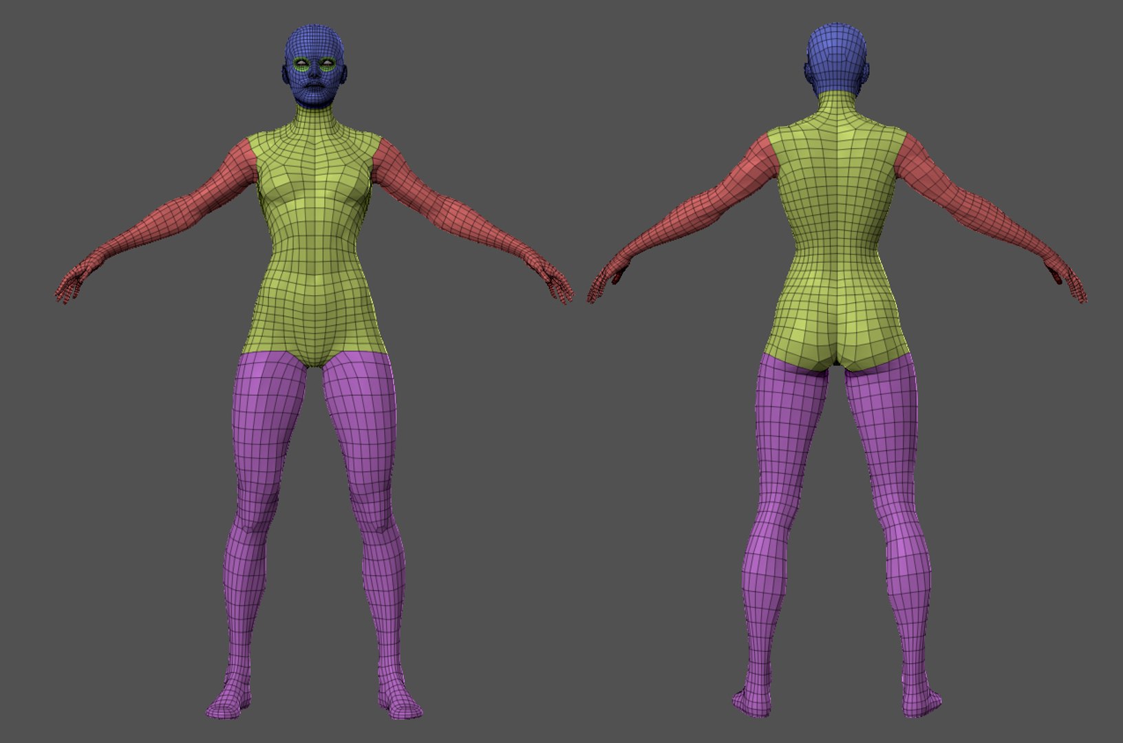 Base Mesh Female Superhero Ma
