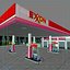3dsmax Exxon Gas Station