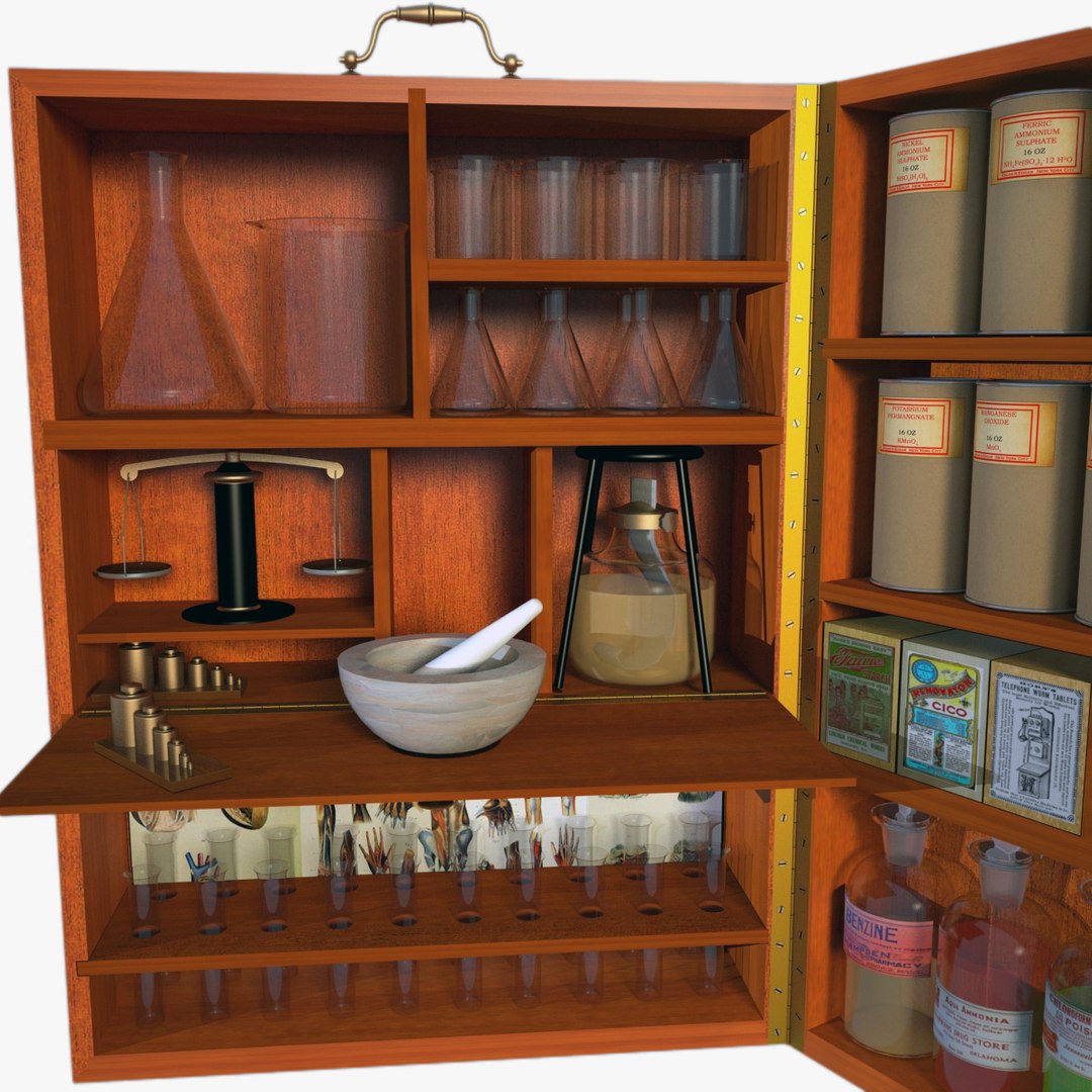 3d Model Old Chemist Box