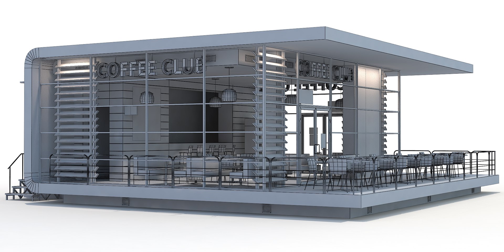 Coffee Shop Building 3d Model