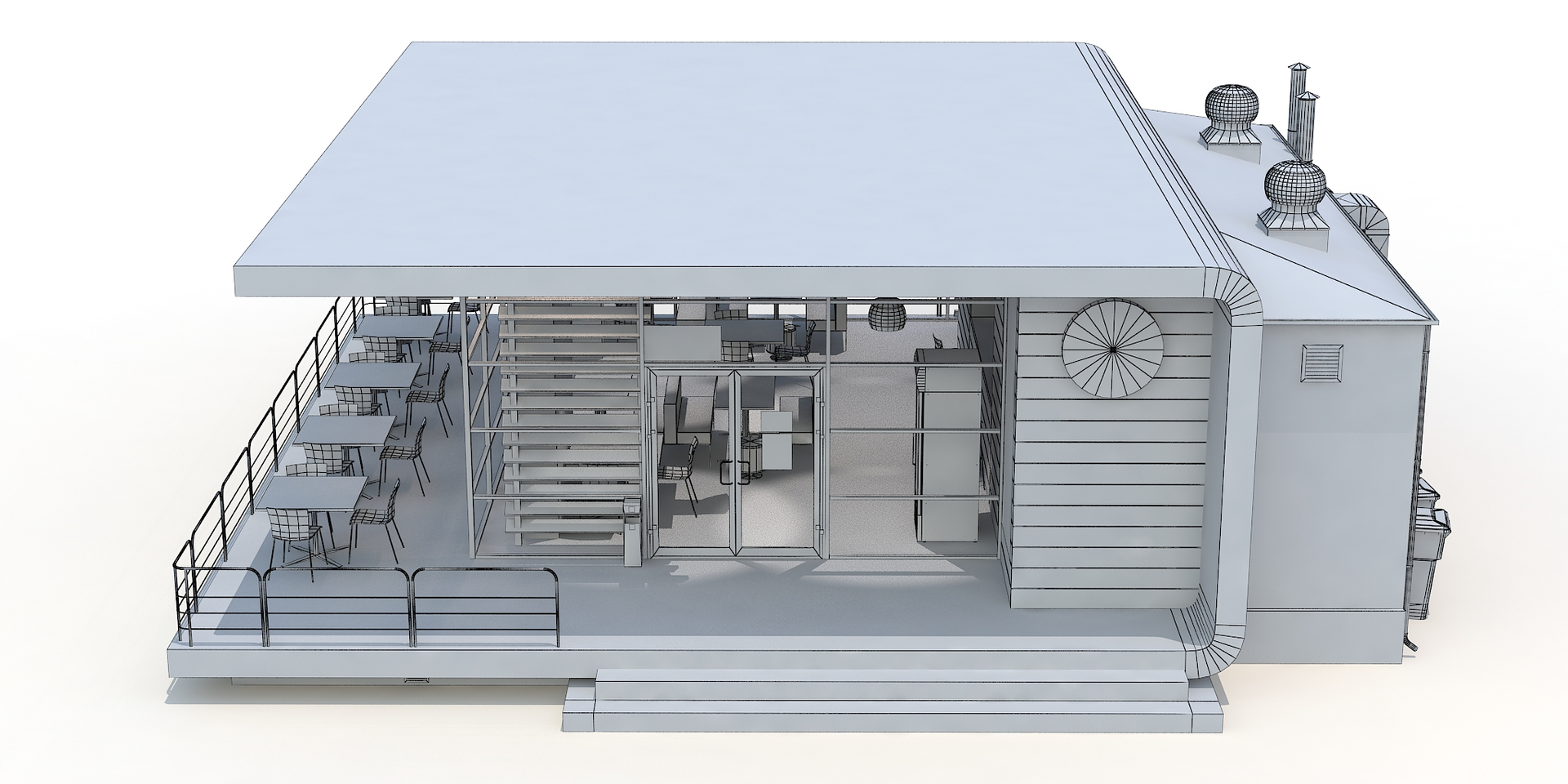 coffee shop building 3d model