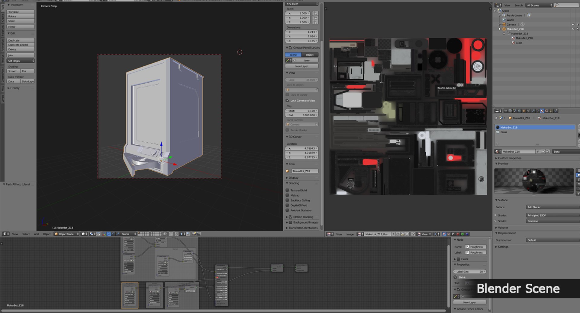 3d model maker bot z18 printer