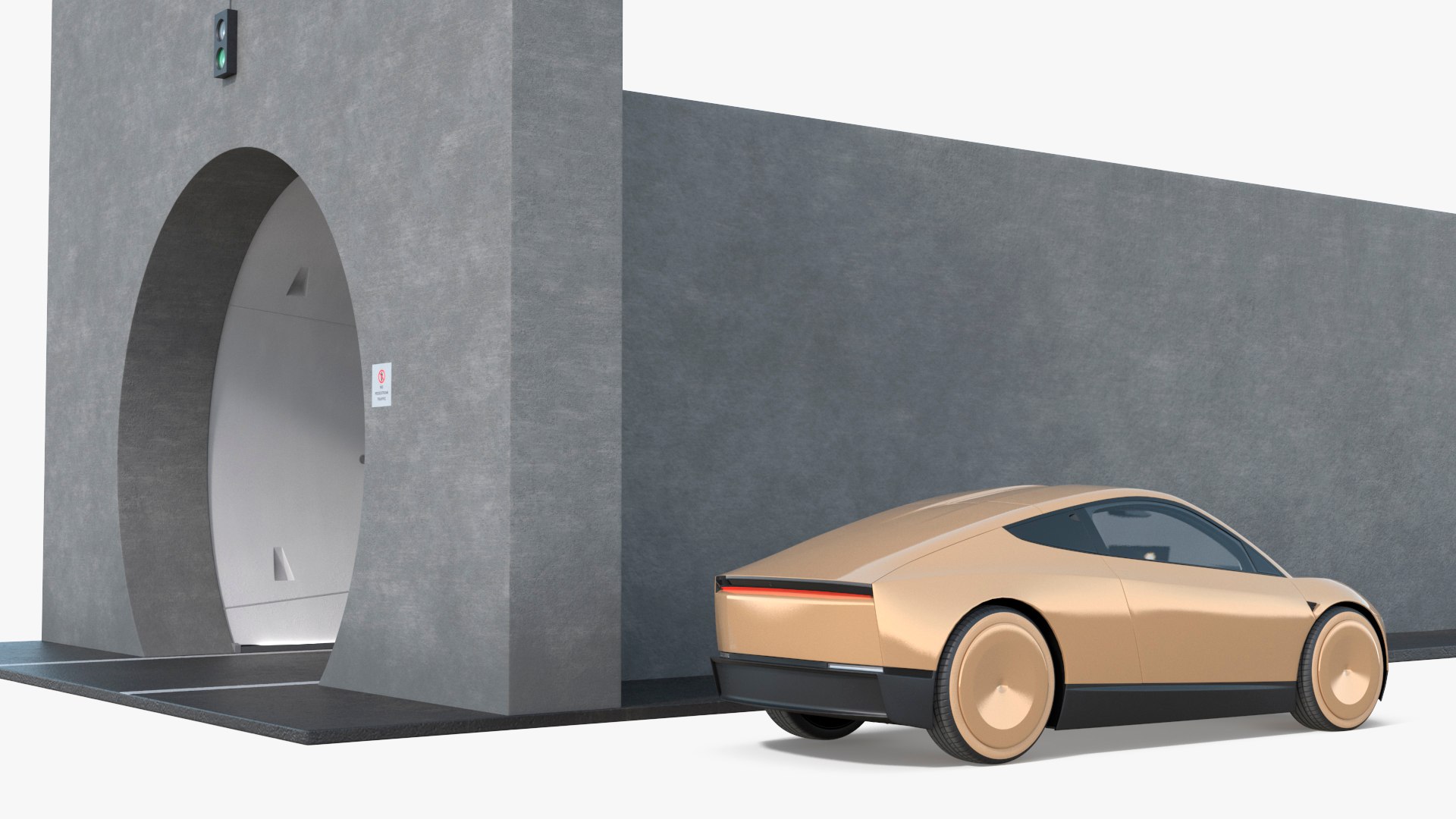 3D Futuristic Tesla Transport Tunnel And Tesla Cybercab Robotaxi ...